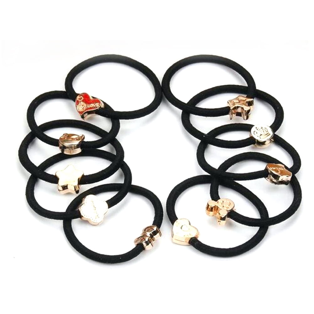 Girl's Black Hair Rope Highly Elastic Hair Rope Headband Hair ...