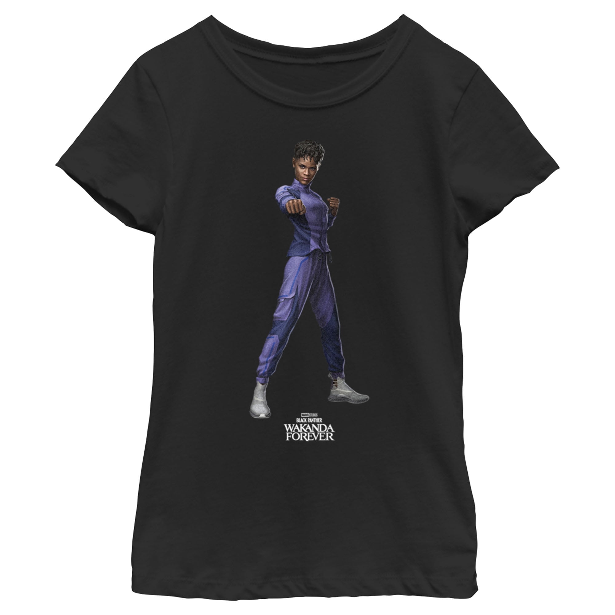 Girl's Black Panther: Wakanda Forever Shuri Action Pose Graphic Tee ...