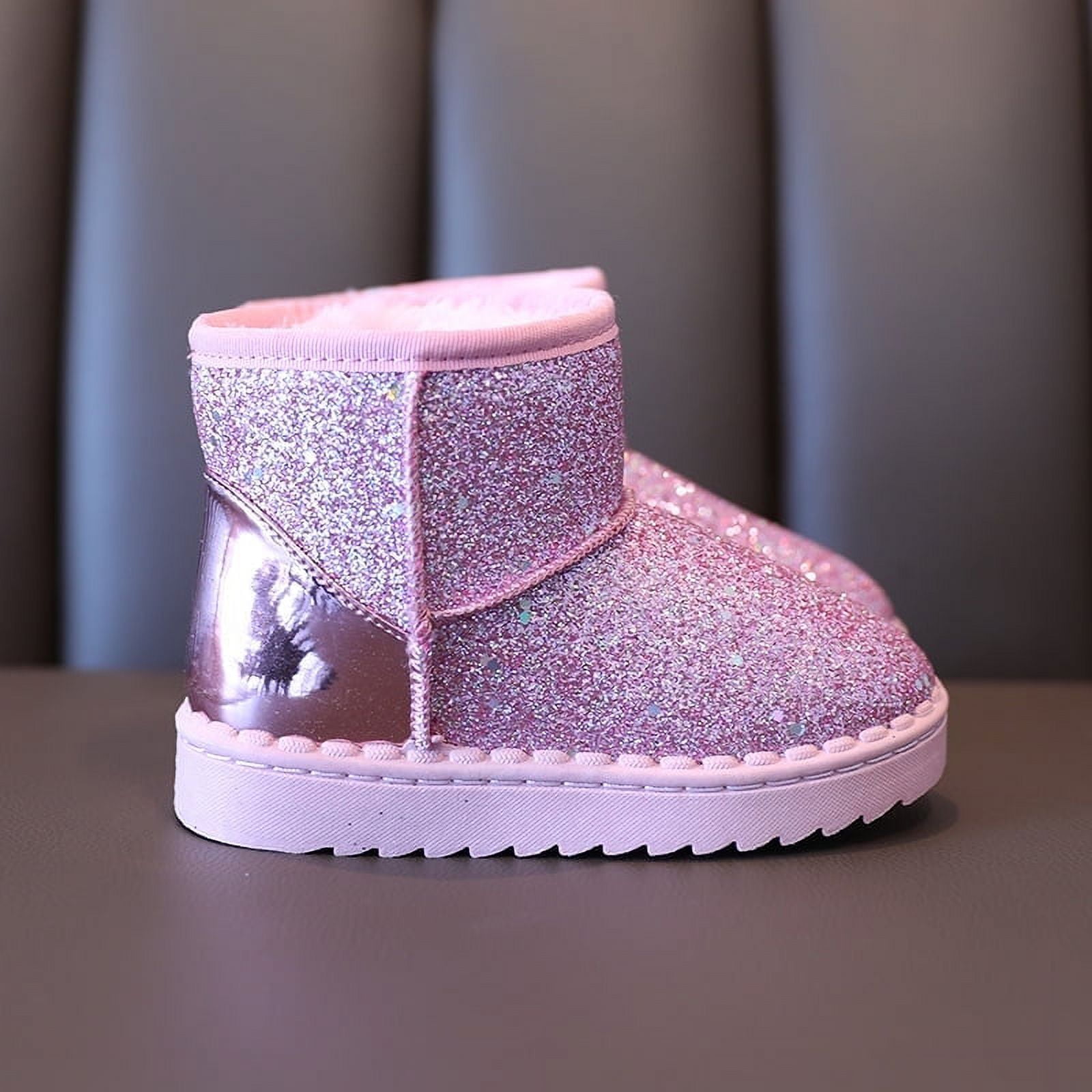 Girl's Boots Kids Glitter Snow Boots Durability Slip Resistant Outdoor ...