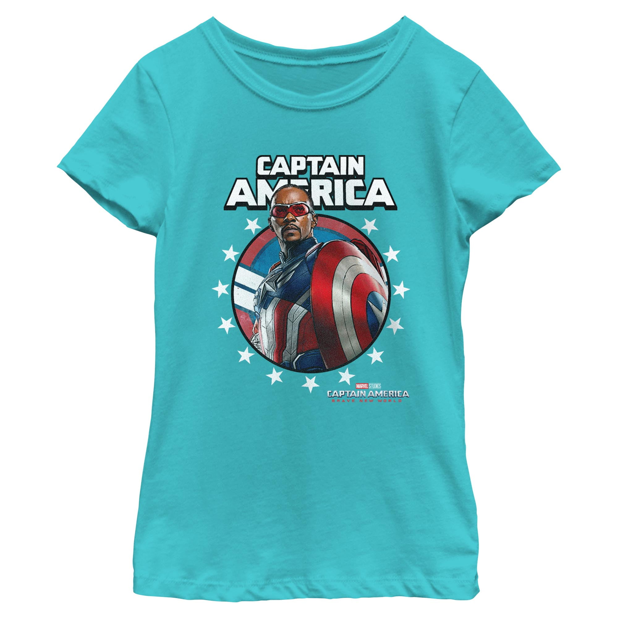 Girl's Captain America: Brave New World Animated Cap Portrait Graphic T ...