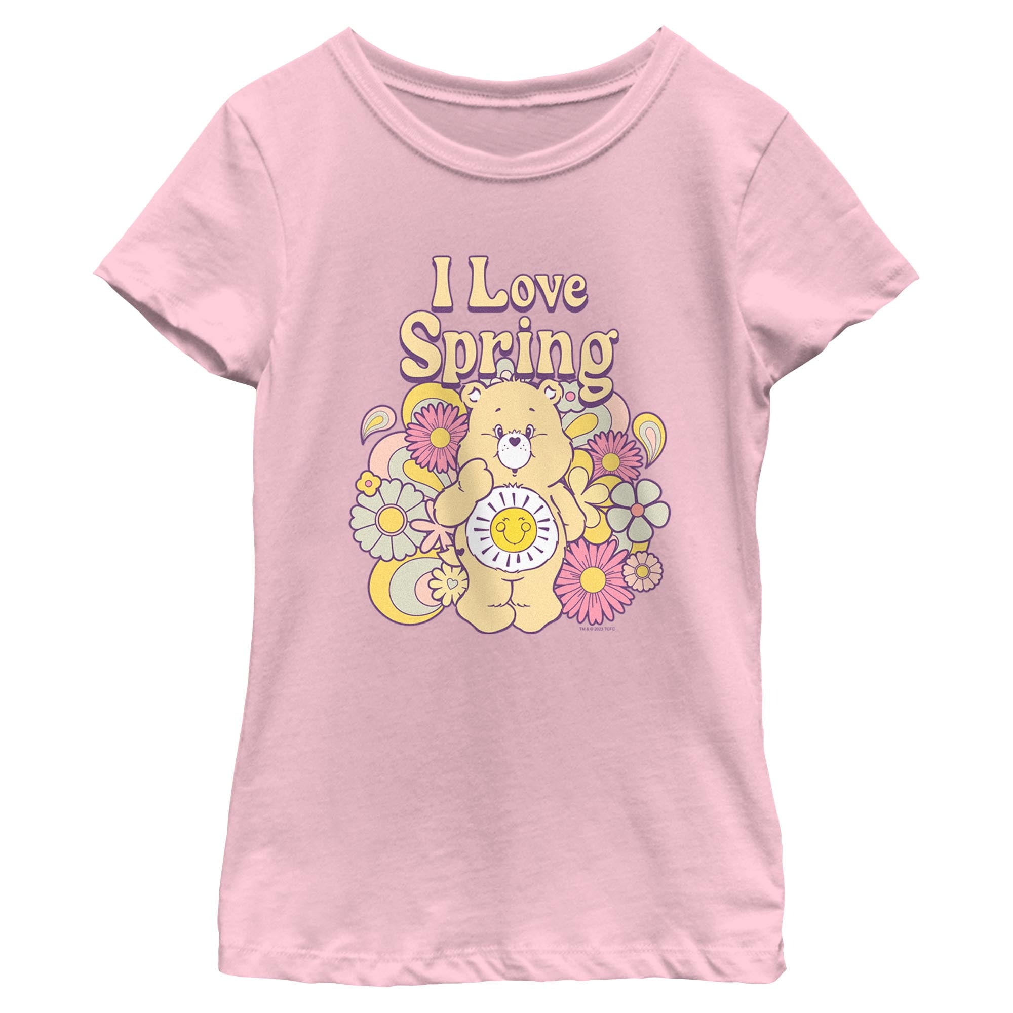 Girl's Care Bears Funshine Bear I Love Spring Graphic T-Shirt - Walmart.com
