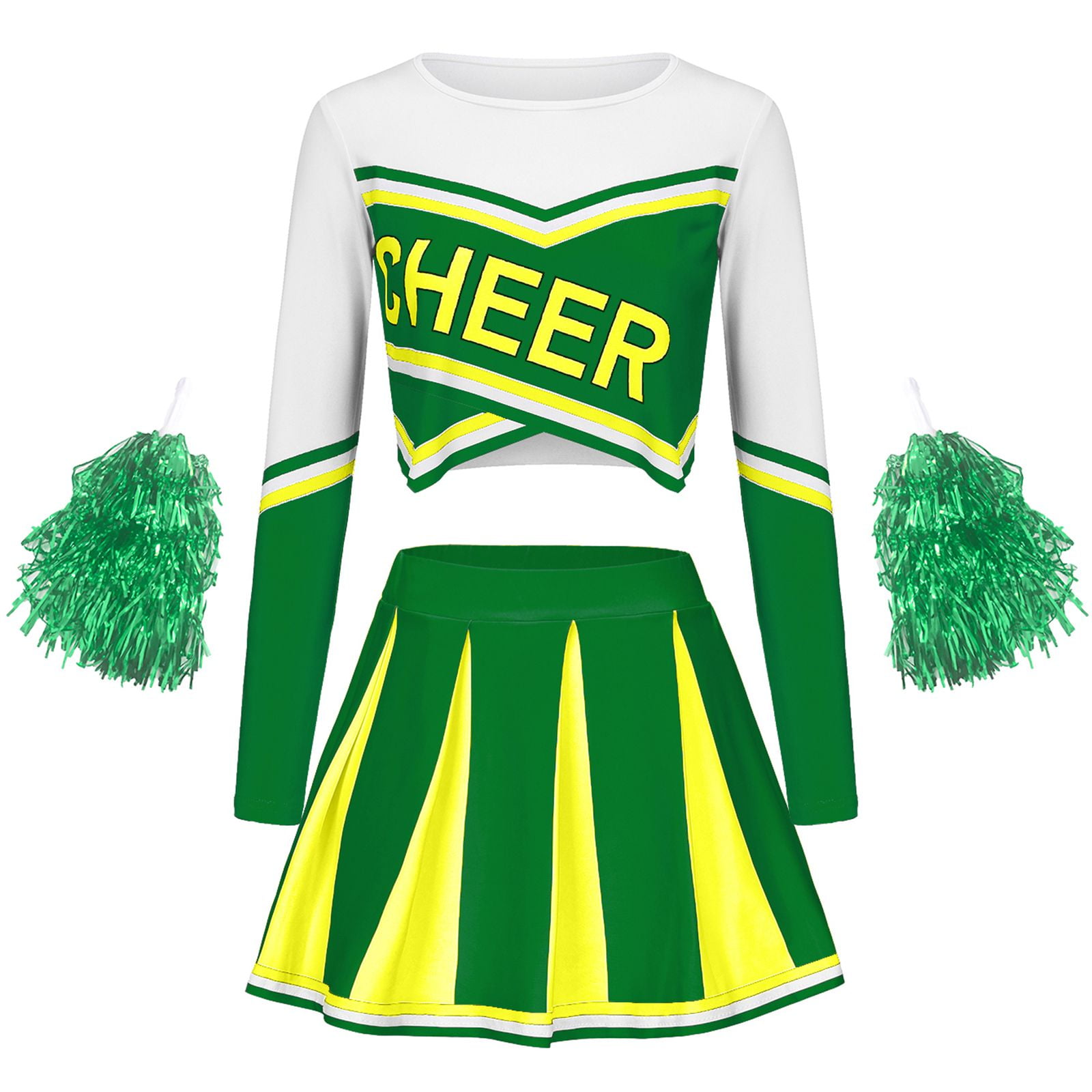 Ardorlove Girl's Cheerlead Team Uniform Costume Outfit Long Sleeve Tops ...