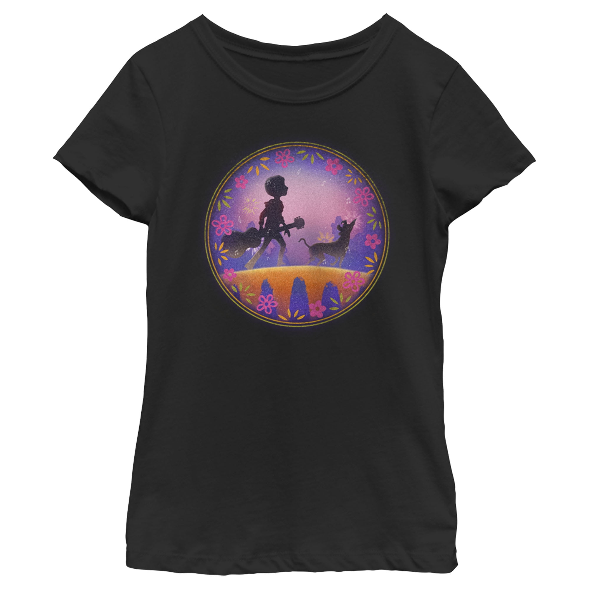 Girl's Coco Bridge to Land of the Dead Silhouette Graphic Tee Black ...