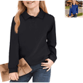 Girl's Collared Polo Shirts Long Sleeve School Uniform Golf Shirts Fall ...