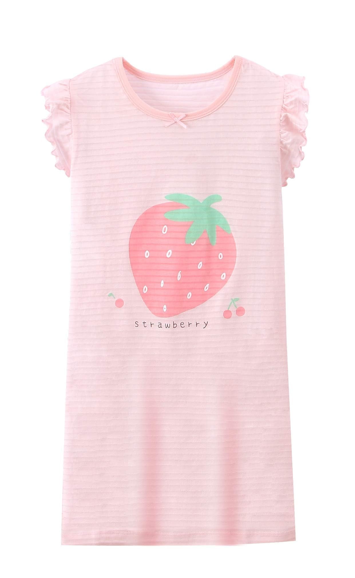 Girl's Cotton Nightgowns Cotton Summer Toddler Soft Short Sleeve ...