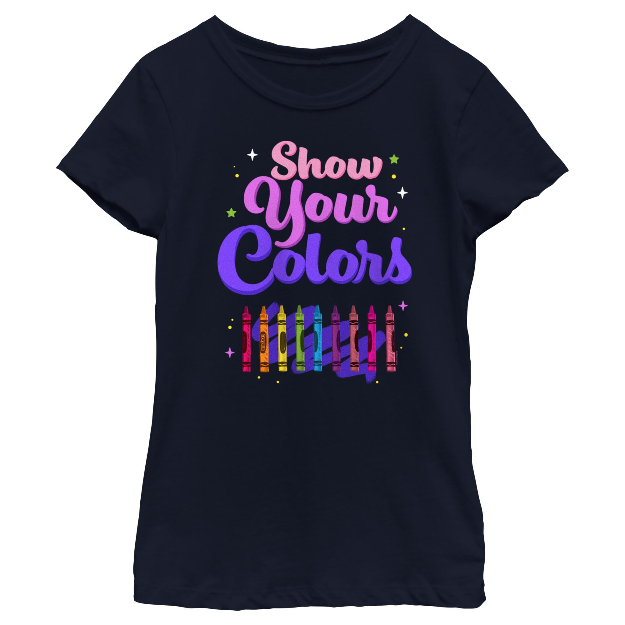 Girl's Crayola Show Your Colors Crayons Lineup Graphic T-Shirt ...