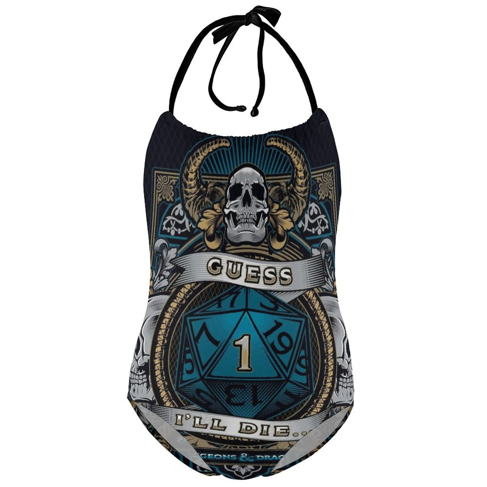 Girl's DND Dungeons And Dragons (17) One Piece Swimsuit Halter Bathing ...