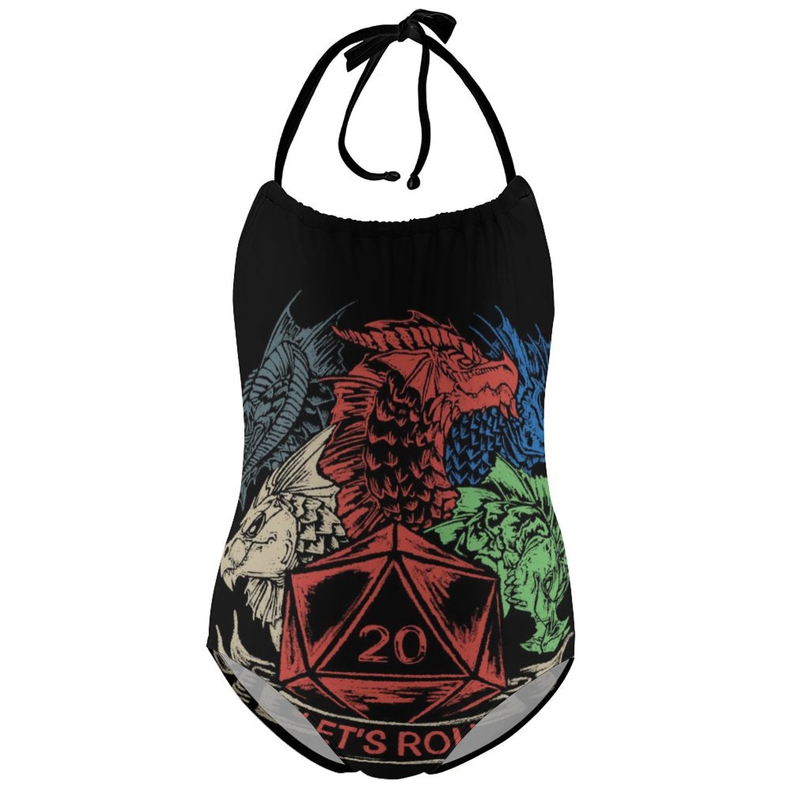 Girl's DND Dungeons And Dragons (6) One Piece Swimsuit Halter Bathing ...