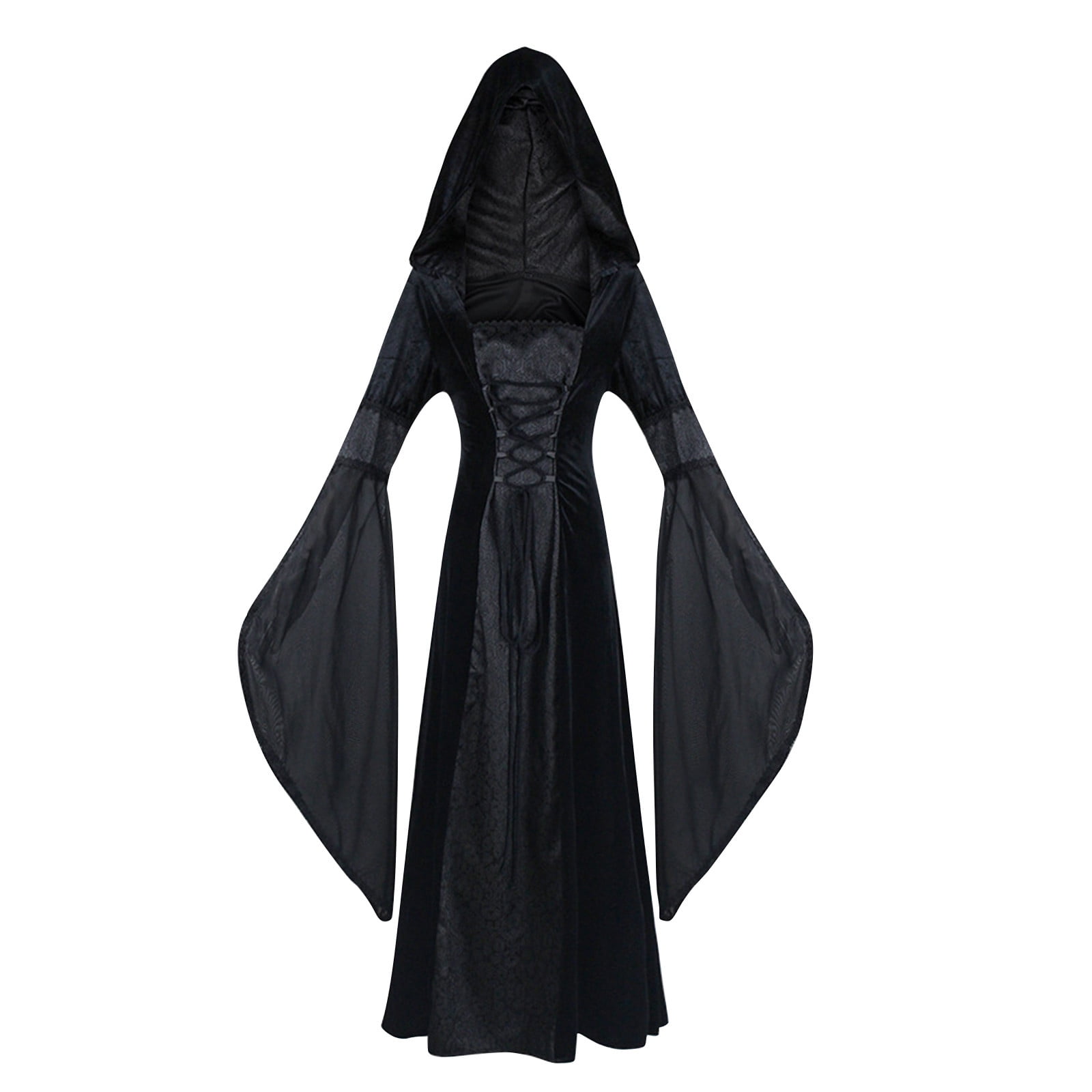 Girl's Deluxe Black Hooded Robe Costume - Walmart.com