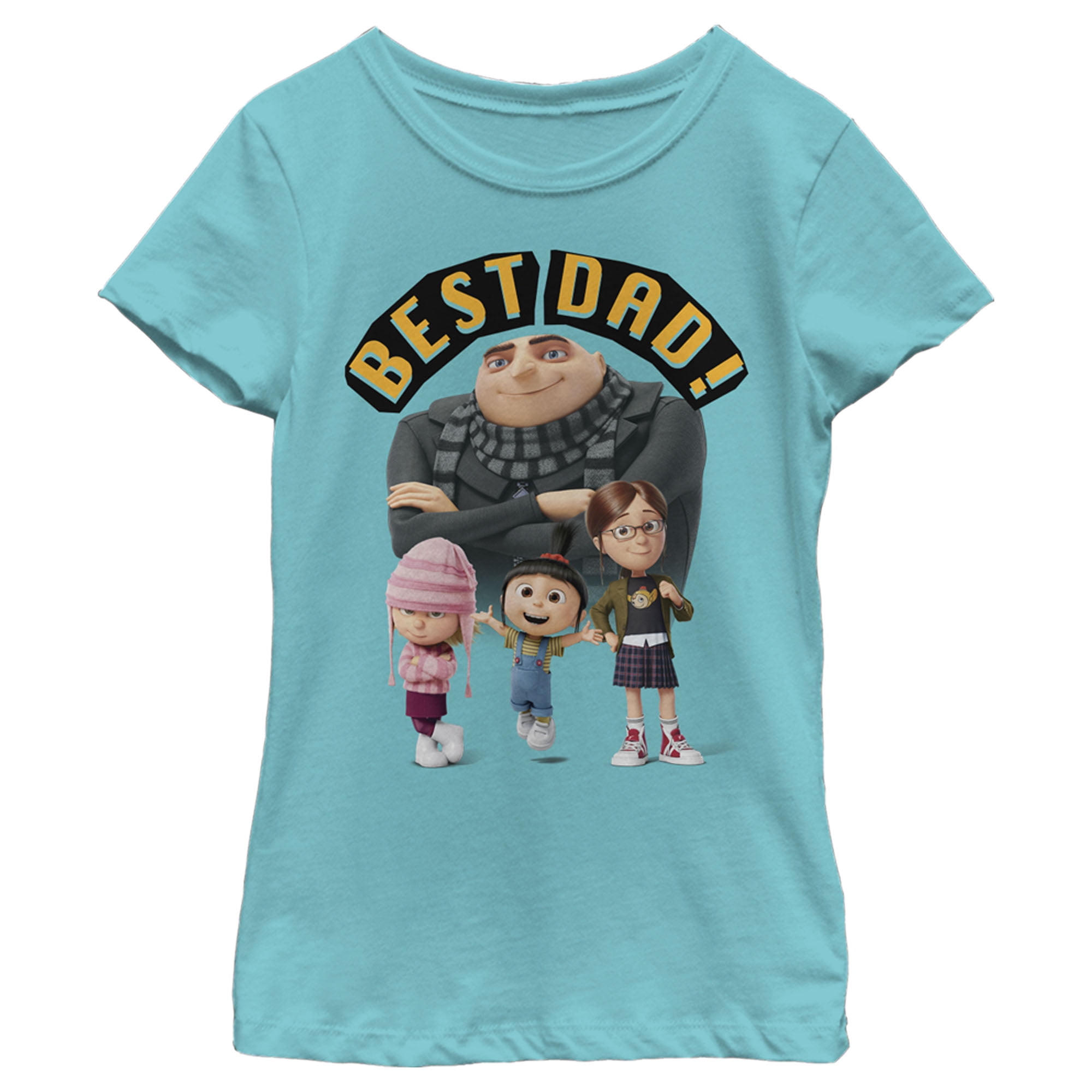 Girl's Despicable Me Best Dad Gru Graphic Tee Tahiti Blue Medium ...