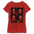 Girl's Despicable Me Minions Silhouette Grid Graphic Tee Red Small ...