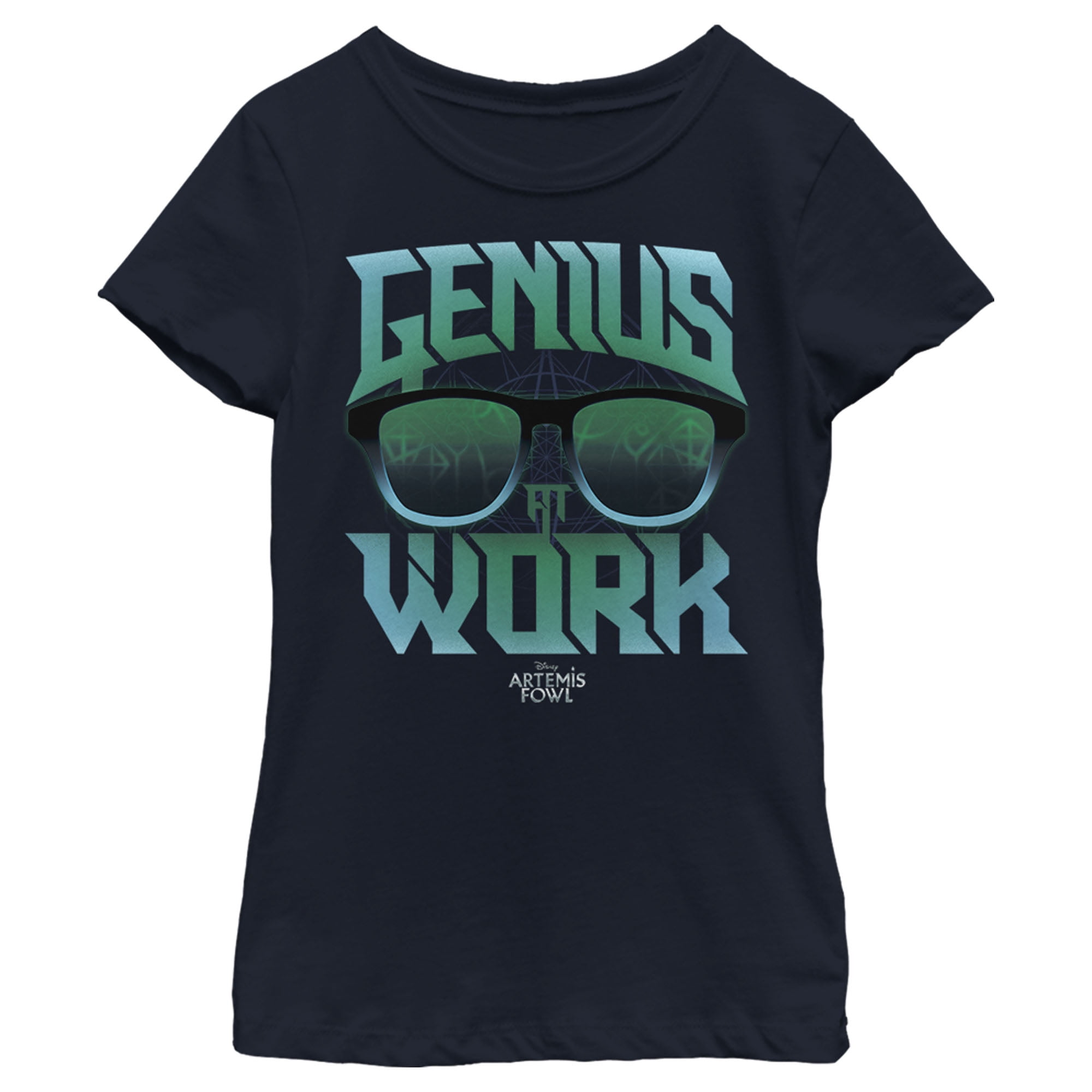 Girl's Disney Artemis Fowl Genius Sunglasses Graphic Tee Navy Blue ...