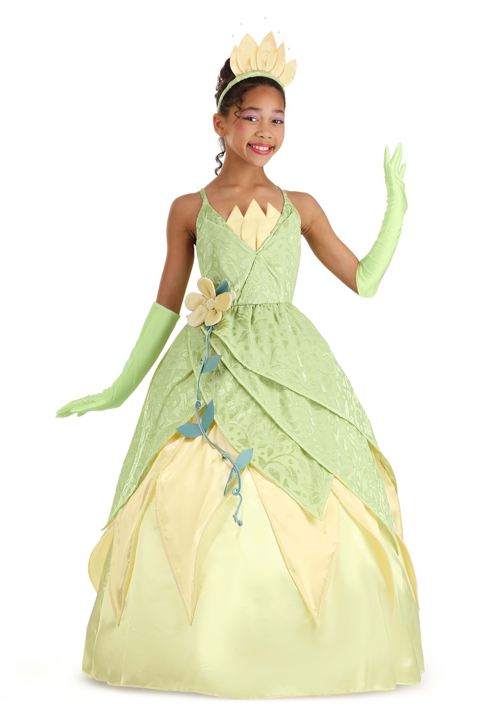 Girl's Disney Deluxe Princess and the Frog Tiana Costume - Walmart.com