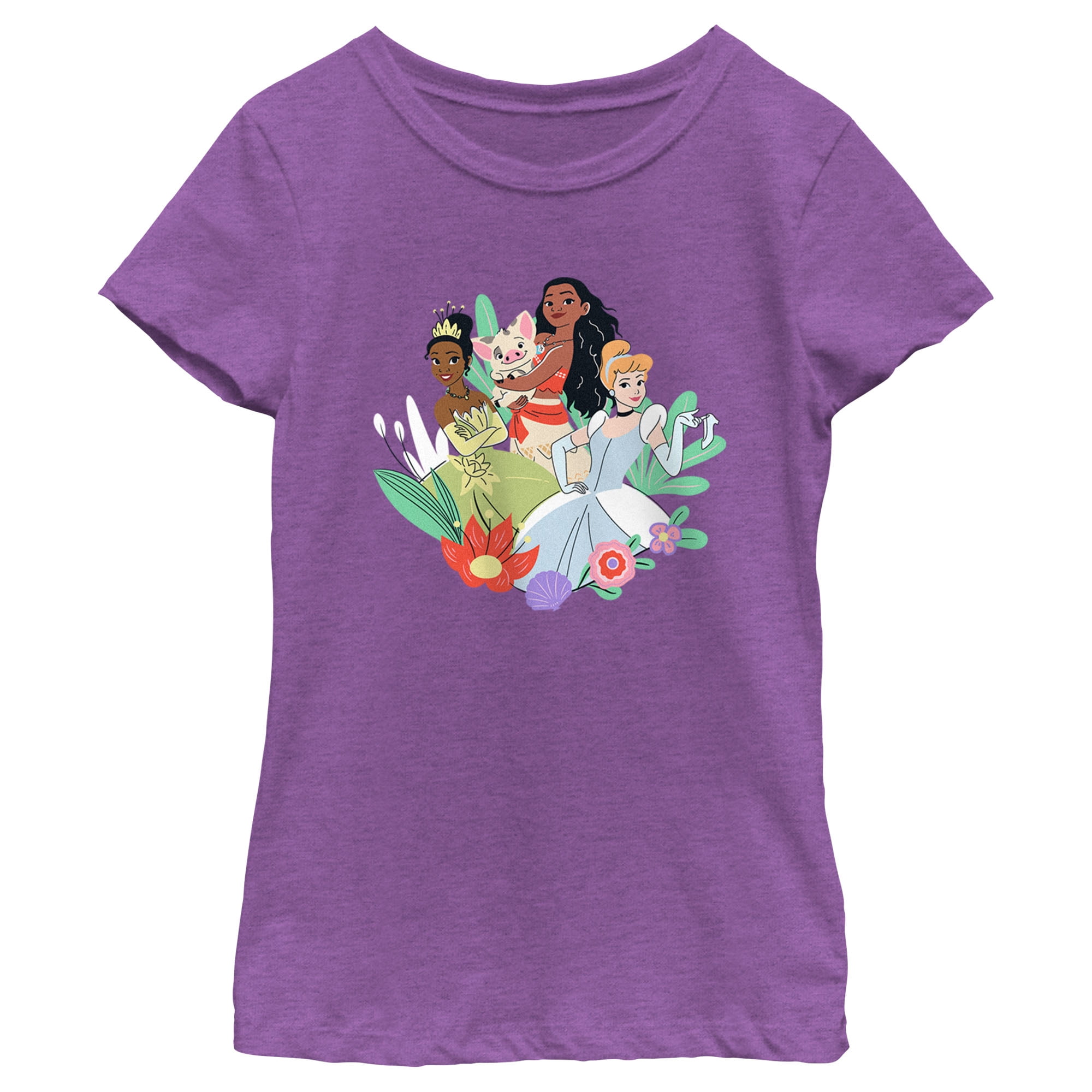 Girl's Disney Princess Trio Doodles Graphic Tee Purple Berry Small ...