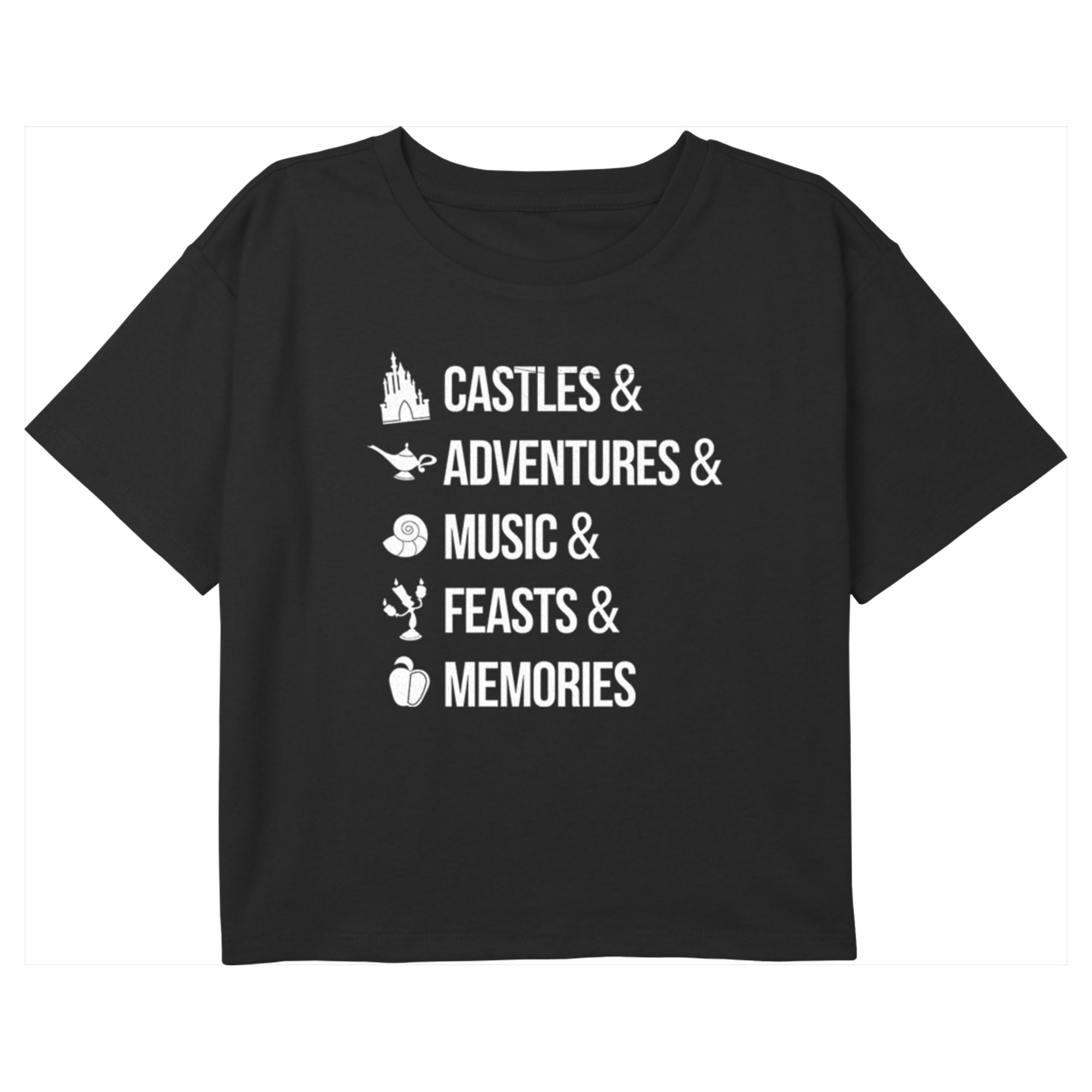 Girl's Disney Princesses Just Princess Things Graphic Cropped T-Shirt ...