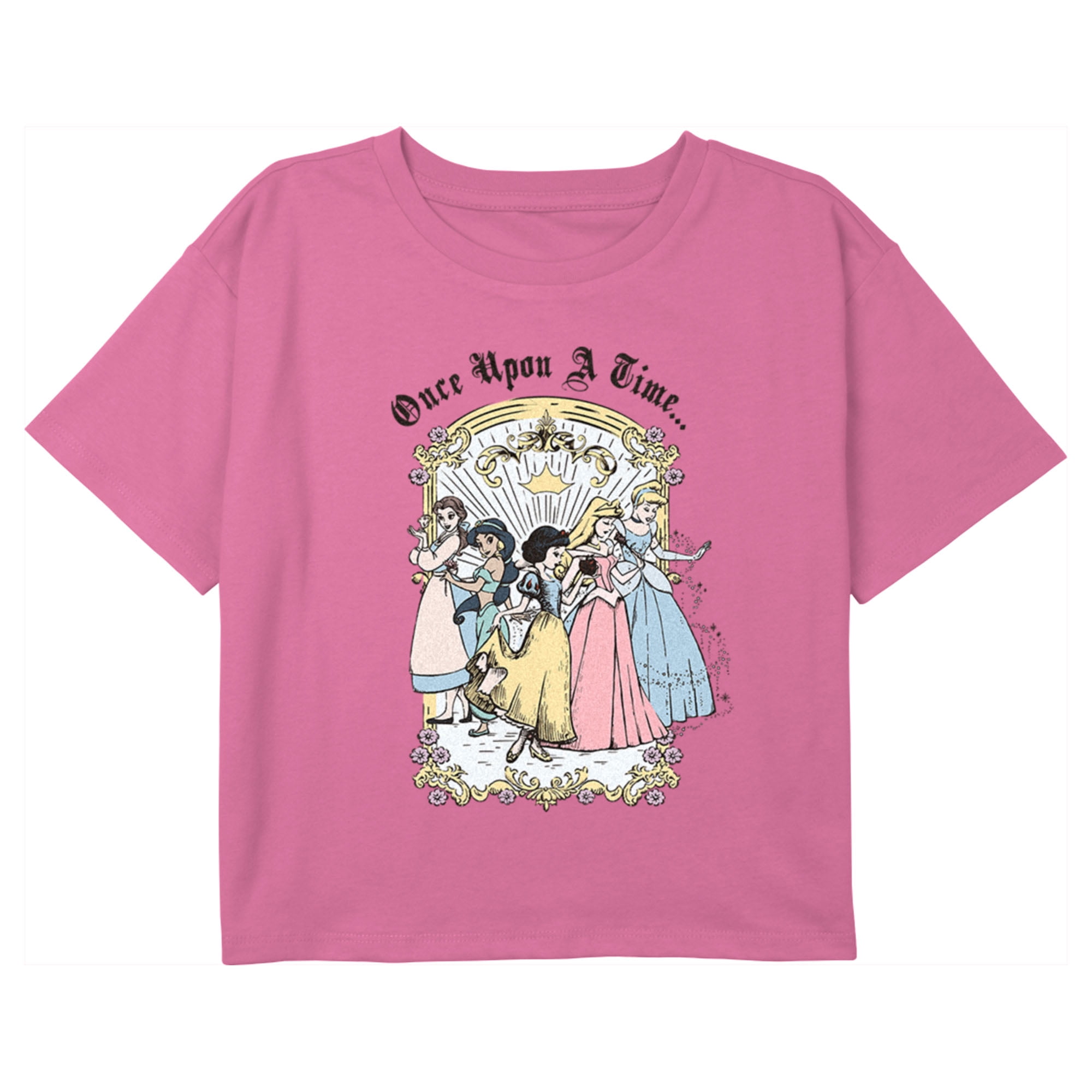 Girl's Disney Princesses Princesses Once Upon a Time… Crop Graphic Tee ...