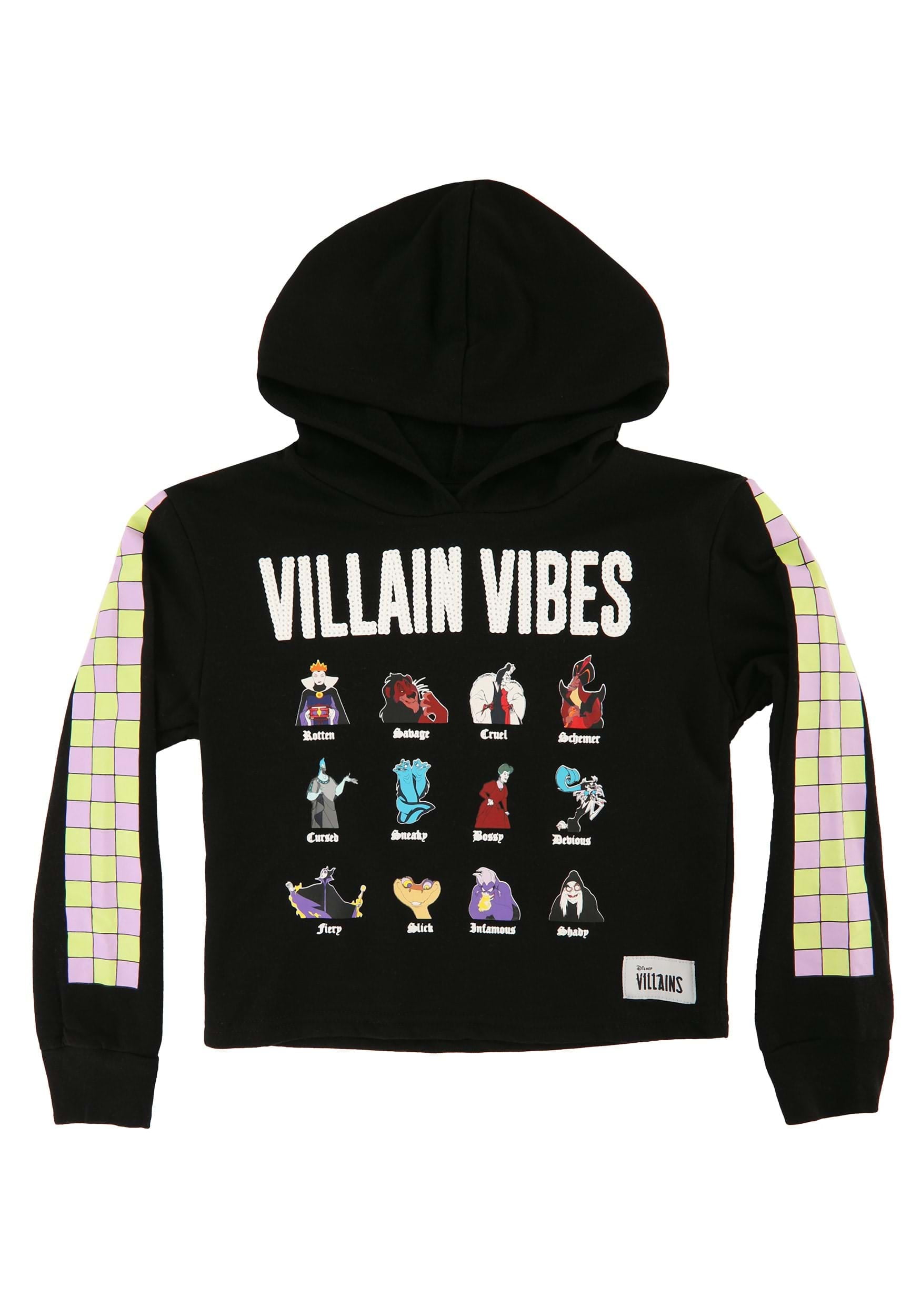 Girl's Disney Villain Vibes Pop Art Skimmer Hoodie - Walmart.com