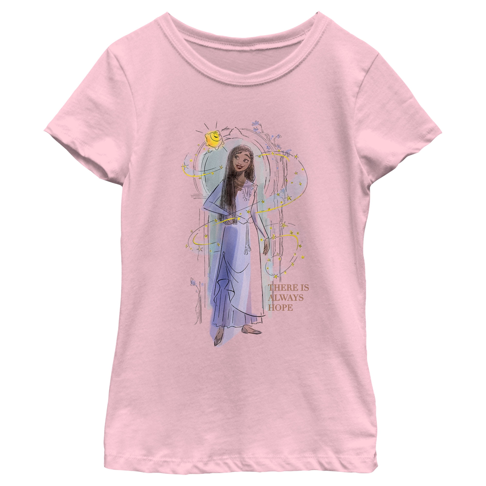 Girl's Disney Wish Asha There is Always Hope Watercolor T-Shirt - Light ...