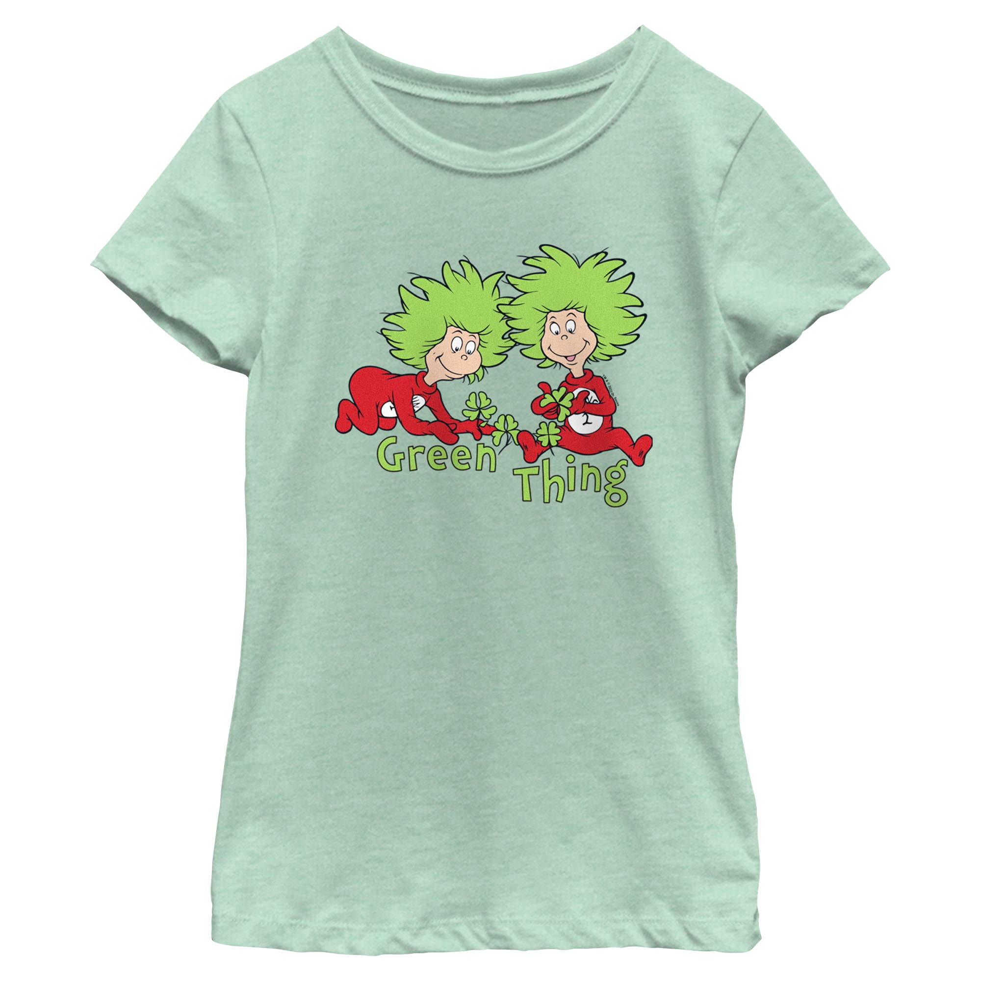 Girl's Dr. Seuss Green Thing 1 and Thing 2 Graphic T-Shirt - Walmart.com
