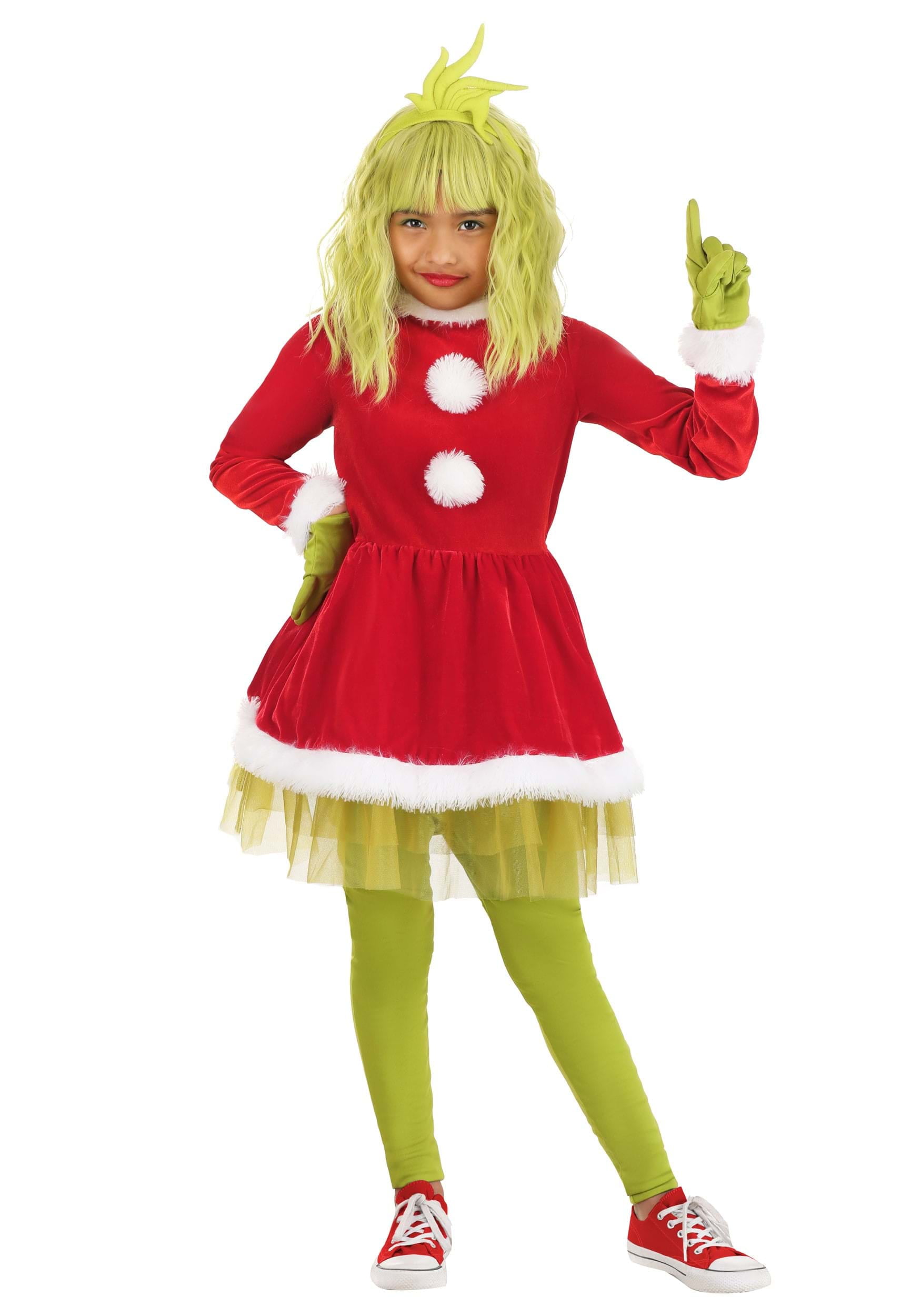 Girl's Dr. Seuss The Grinch Costume Dress - Walmart.com