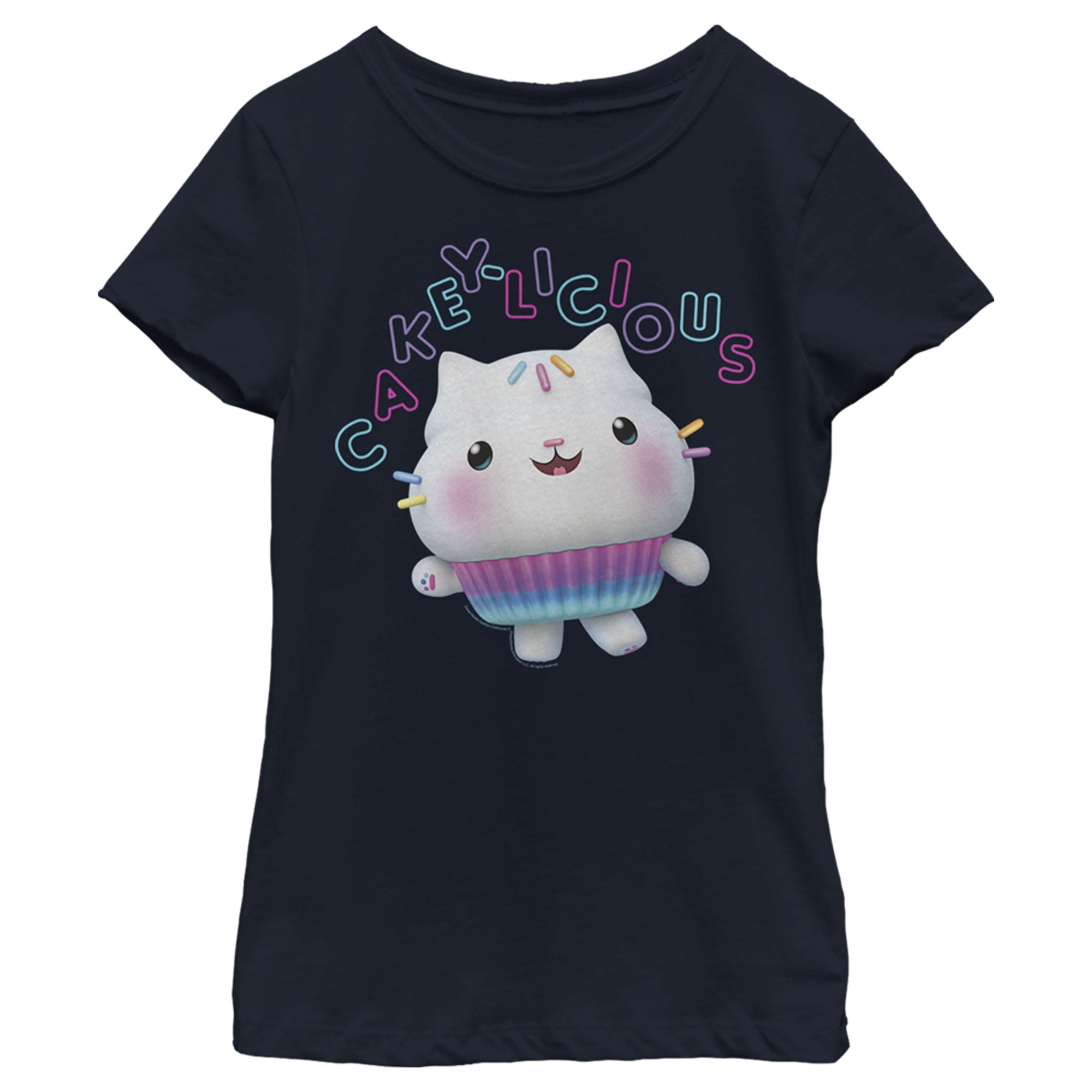 DreamWorks Girls' Gabby's Dollhouse Cakey-Licious Cat Graphic Tee Shirt ...