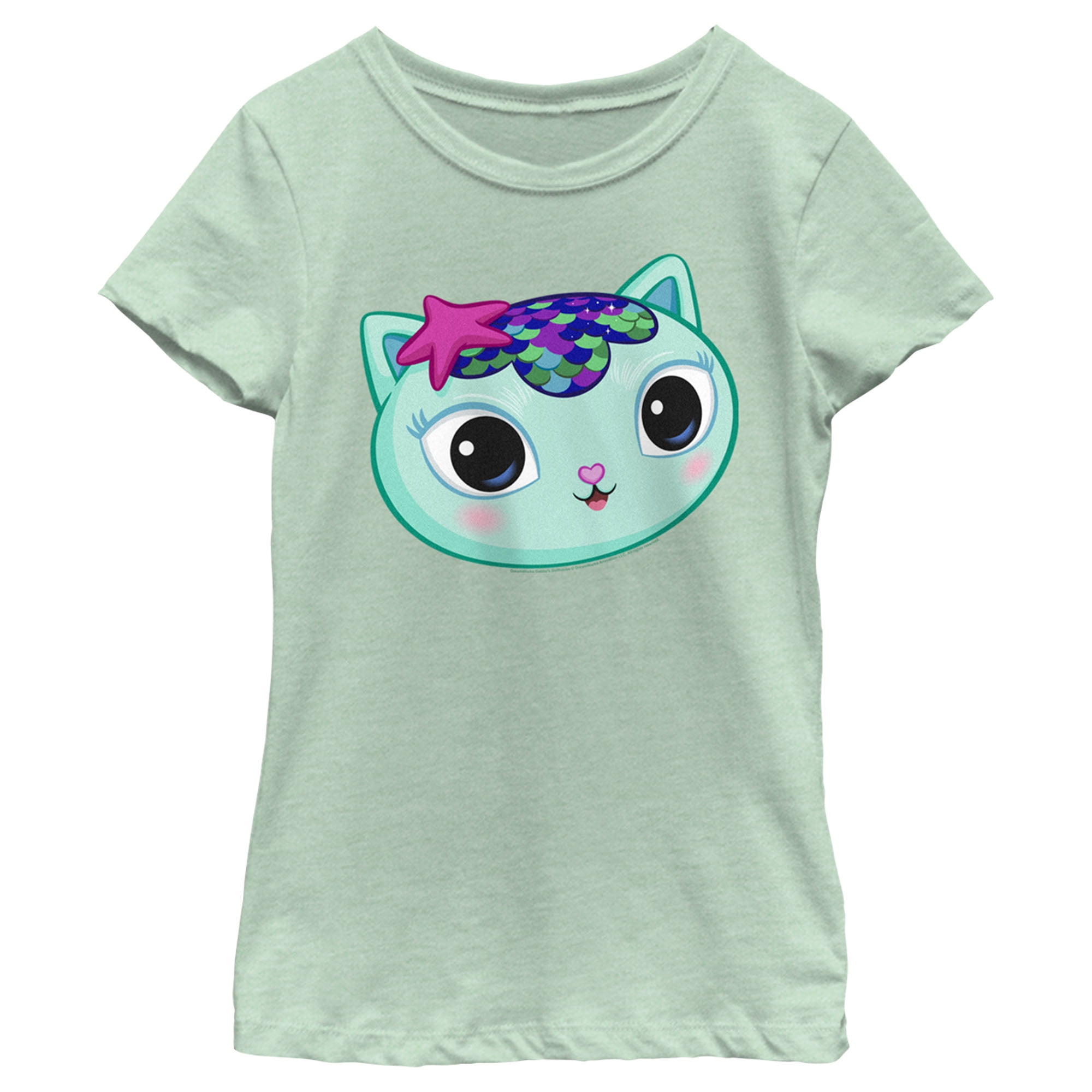 Girl's DreamWorks: Gabby's Dollhouse Mercat Big Face Graphic Tee Mint X ...