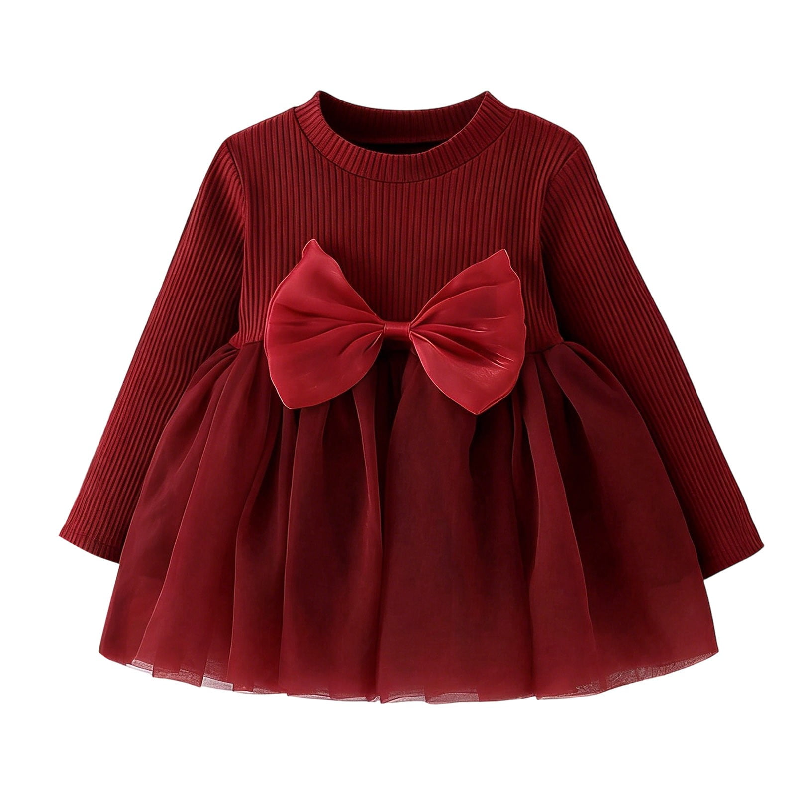 Girl's Dresses Long Sleeve with Bow Detail Autumn Party Flowy Formal ...