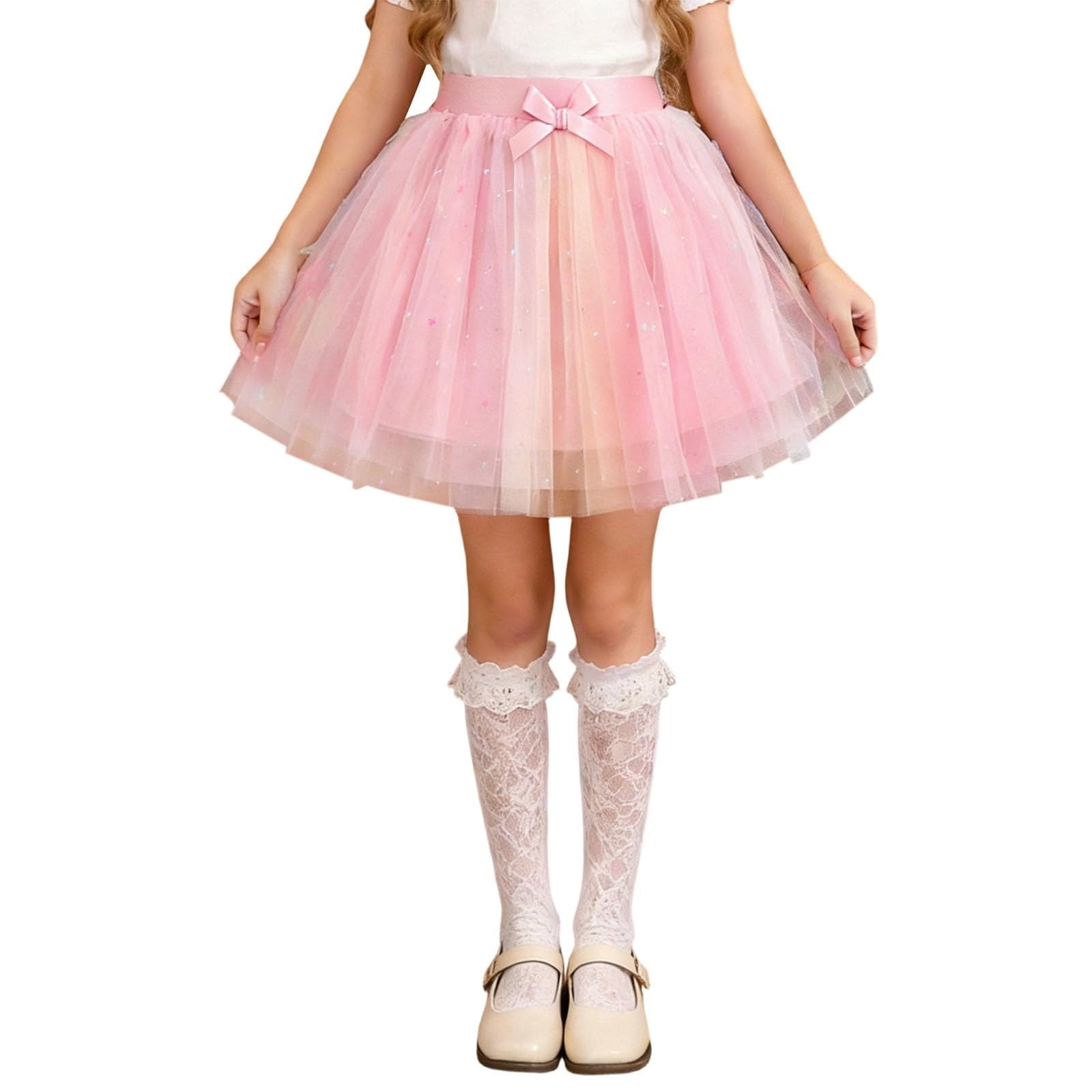 Girl's Dresses Sequin Bow Tutu Skirt Party Birthday Celebration Kids ...
