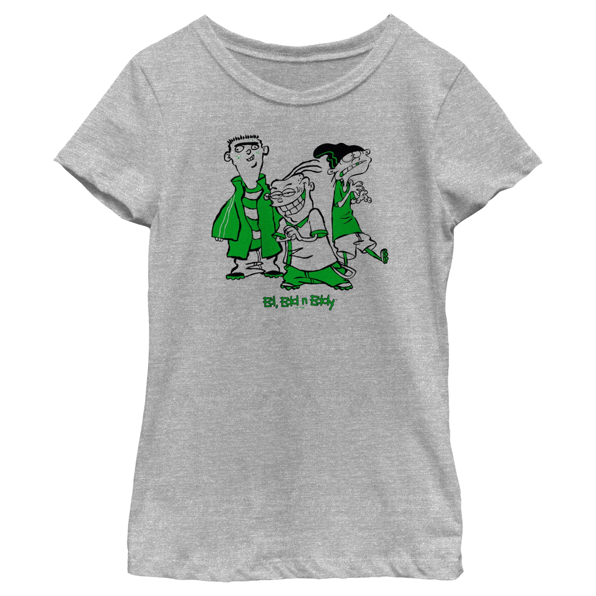 Girl's Ed, Edd n Eddy Green Characters Graphic Tee Athletic Heather ...