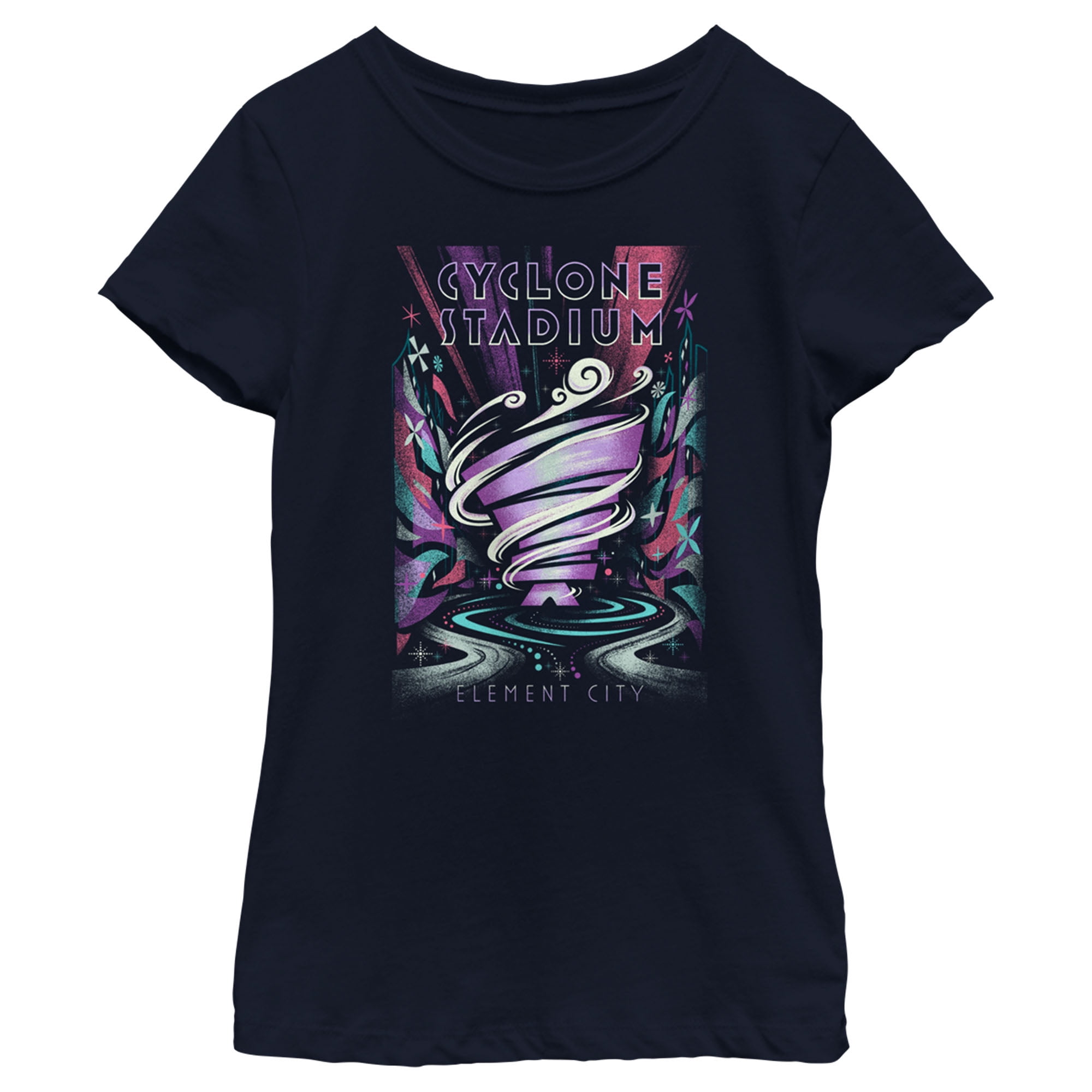 Girl's Elemental Cyclone Stadium Poster Graphic Tee Navy Blue X Large ...
