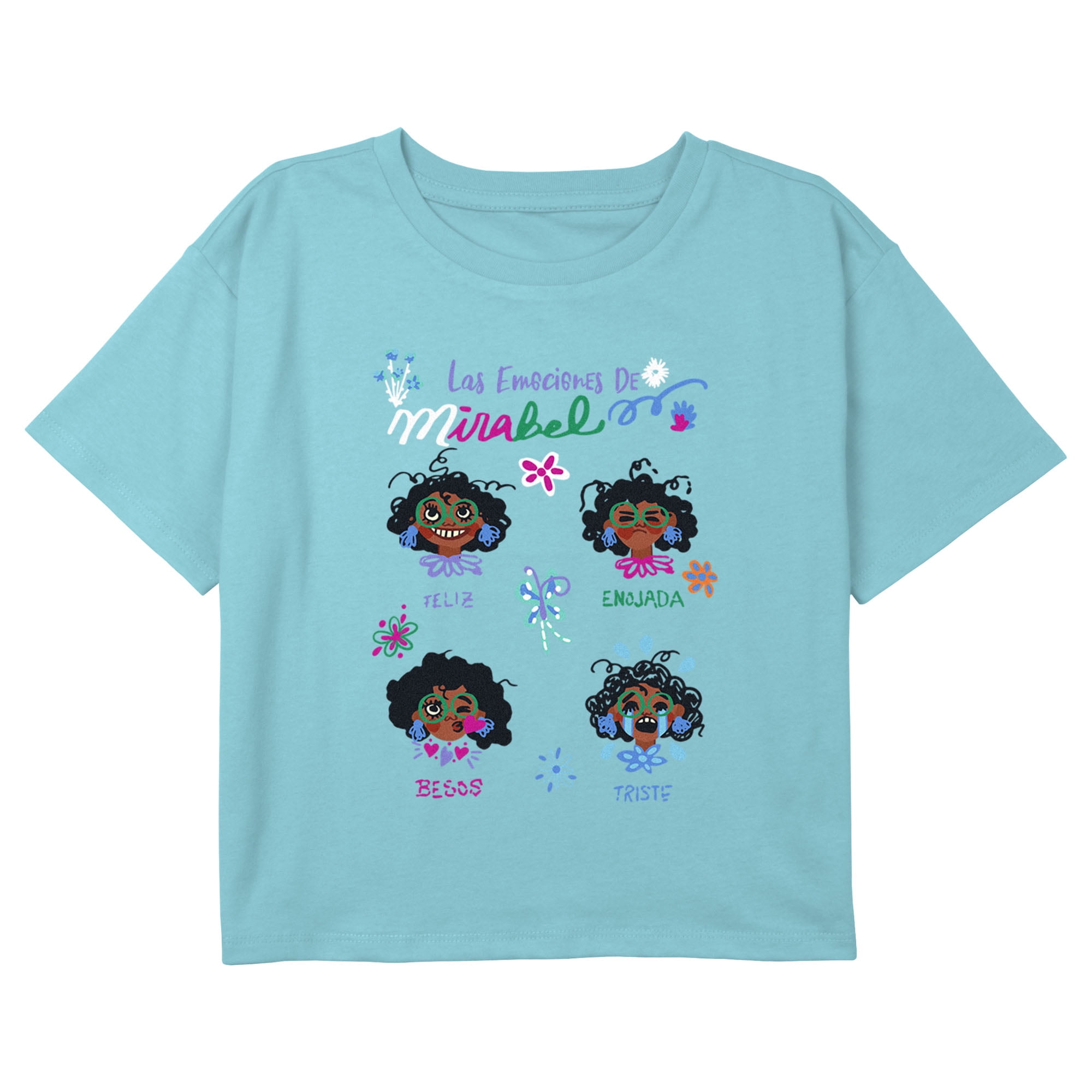 Girl's Encanto Las Emociones de Mirabel Sketch Graphic Cropped T-Shirt ...