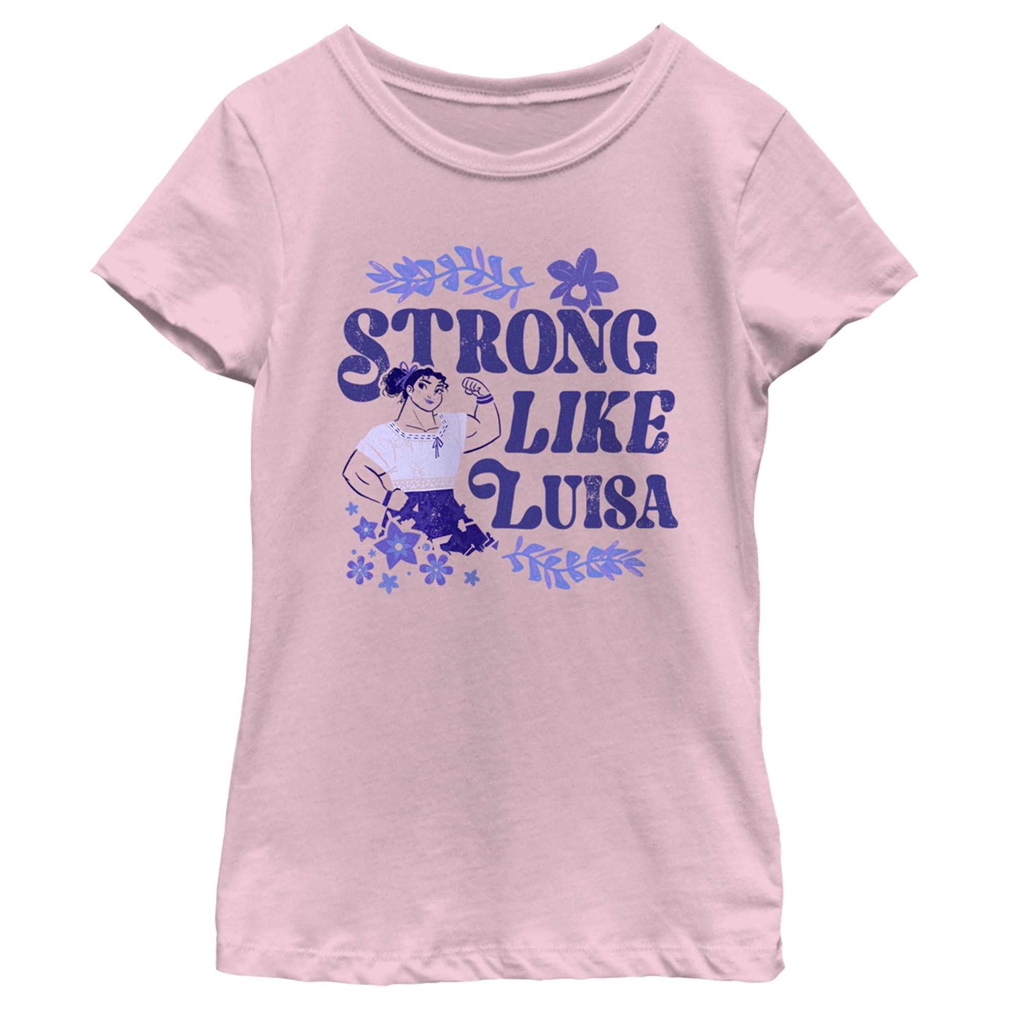 Girl's Encanto Strong Like Luisa Ornate Flower Graphic Tee Light Pink X ...