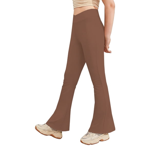 Girl's Flare Leggings High Waisted Bootcut Yoga Pants Kids Dance Bell ...
