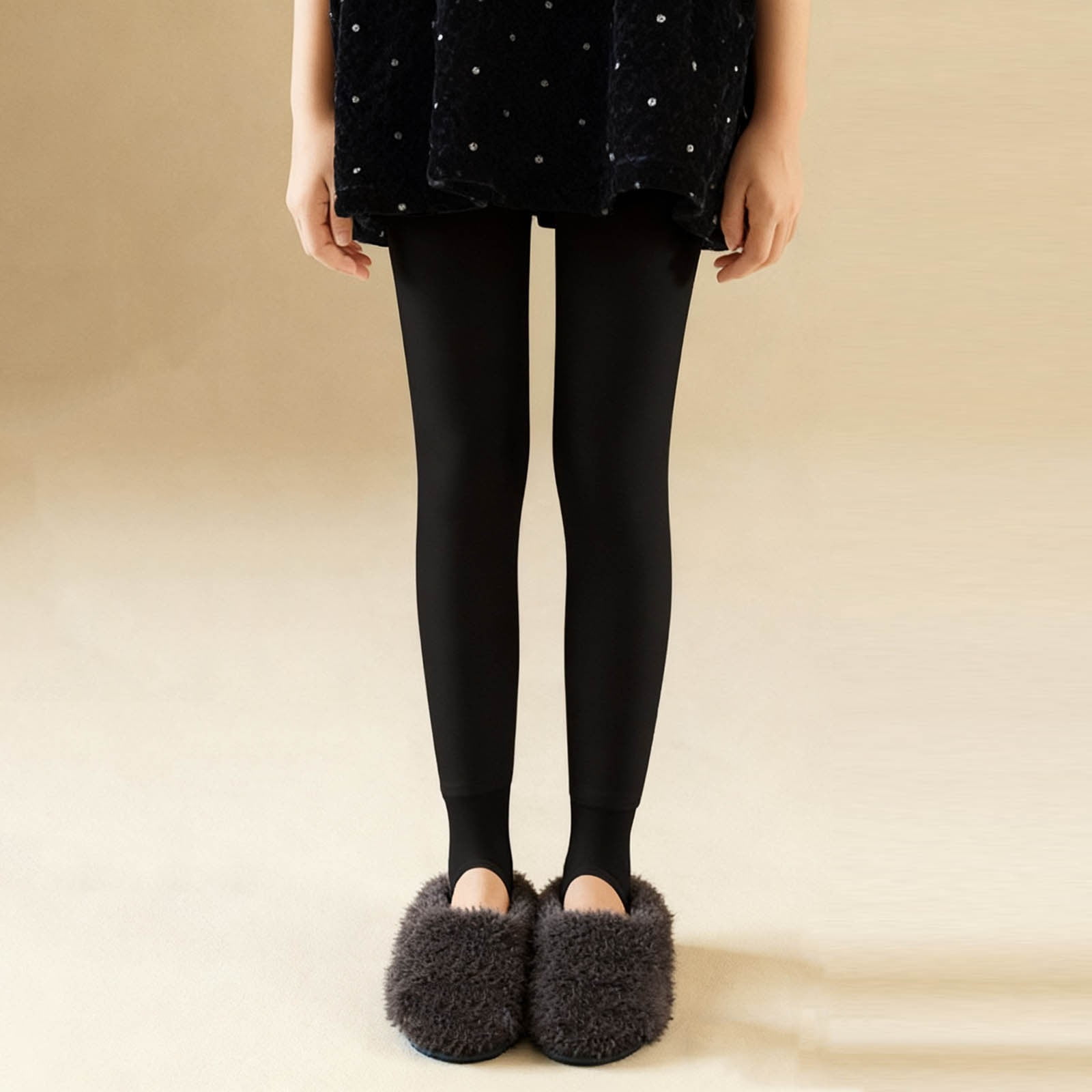 Girl's Fleece Lined Tights Stomping High Waist Winter Warm Stretchy Practice Dancing Leggings ...