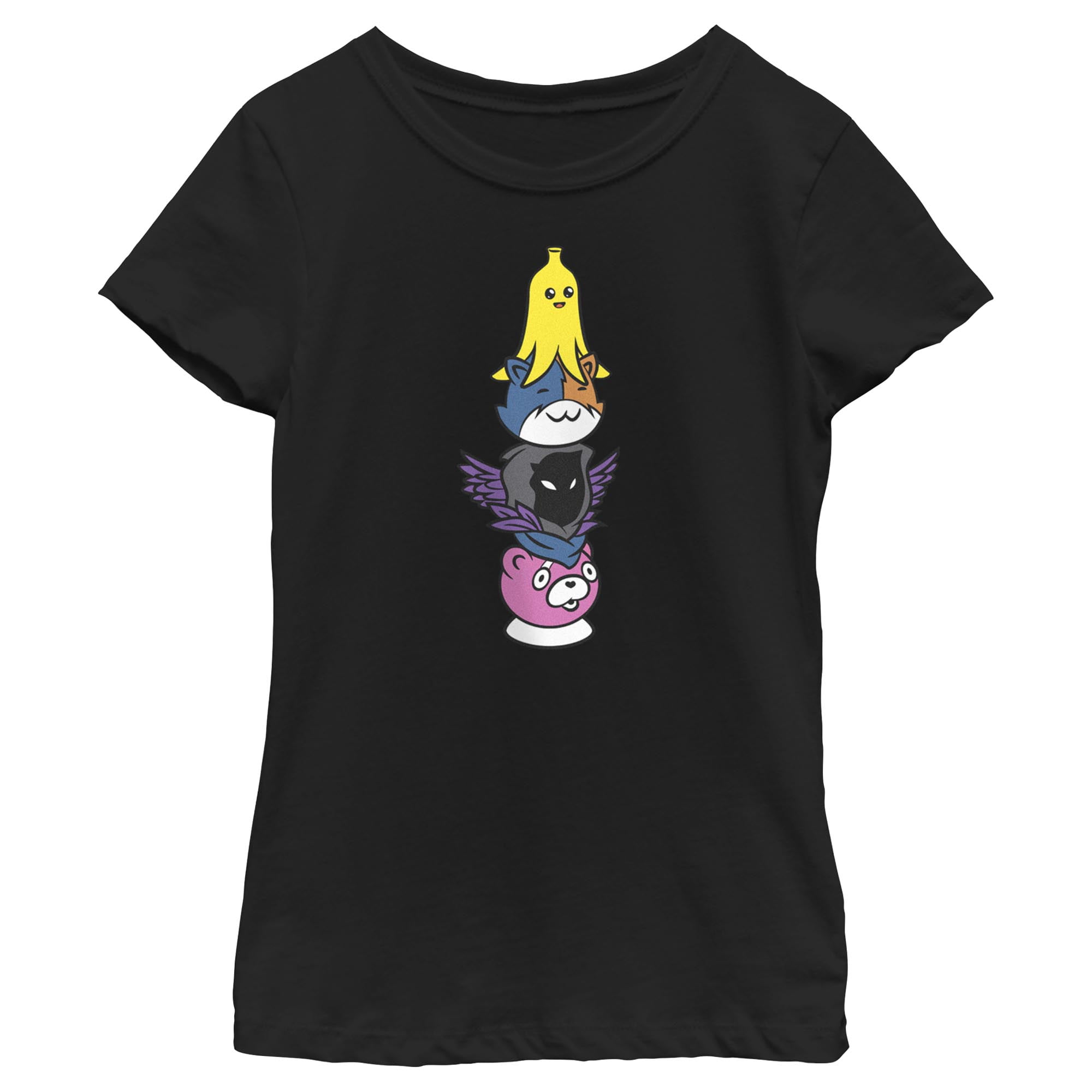 Girl's Fortnite Character Stack Graphic Tee Black Large - Walmart.com