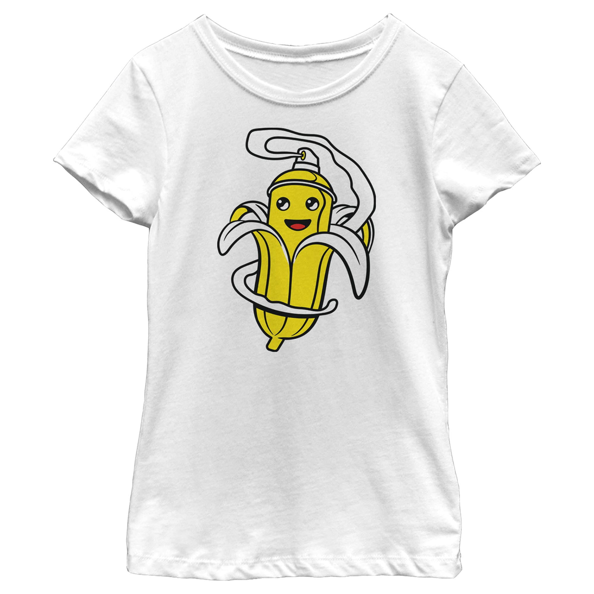 Girl's Fortnite Peely Spray Can Graphic Tee White Medium - Walmart.com