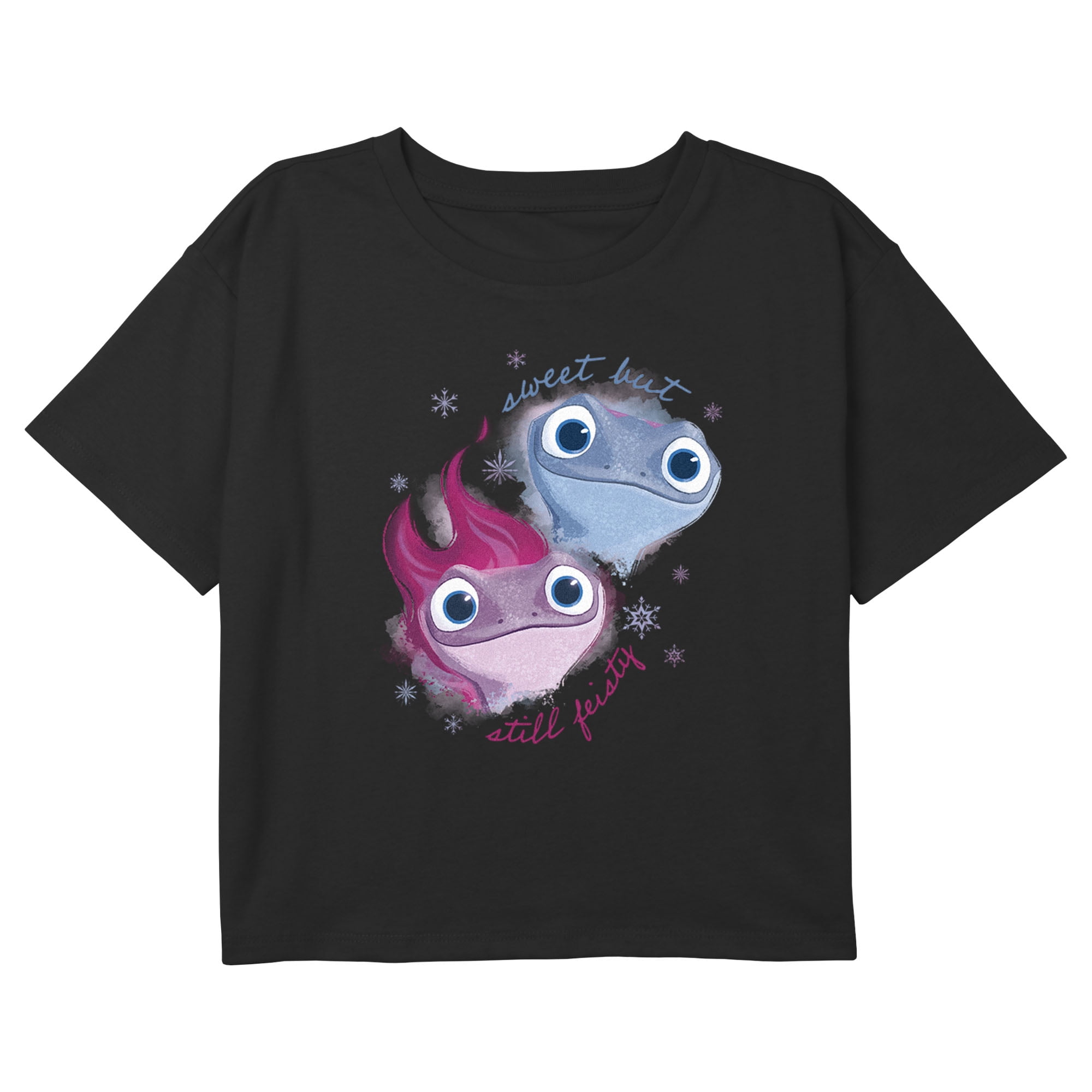 Girl's Frozen 2 Bruni Sweet but Still Feisty Crop Graphic T-Shirt Black ...