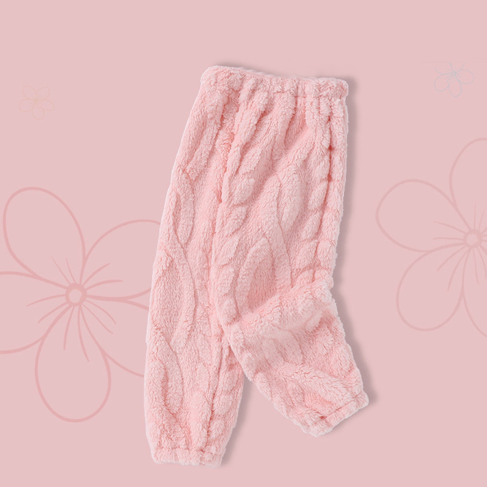 Girl's Fuzzy Pajama Pants Elastic Waist Loungewear Pj Pants Light Pink ...