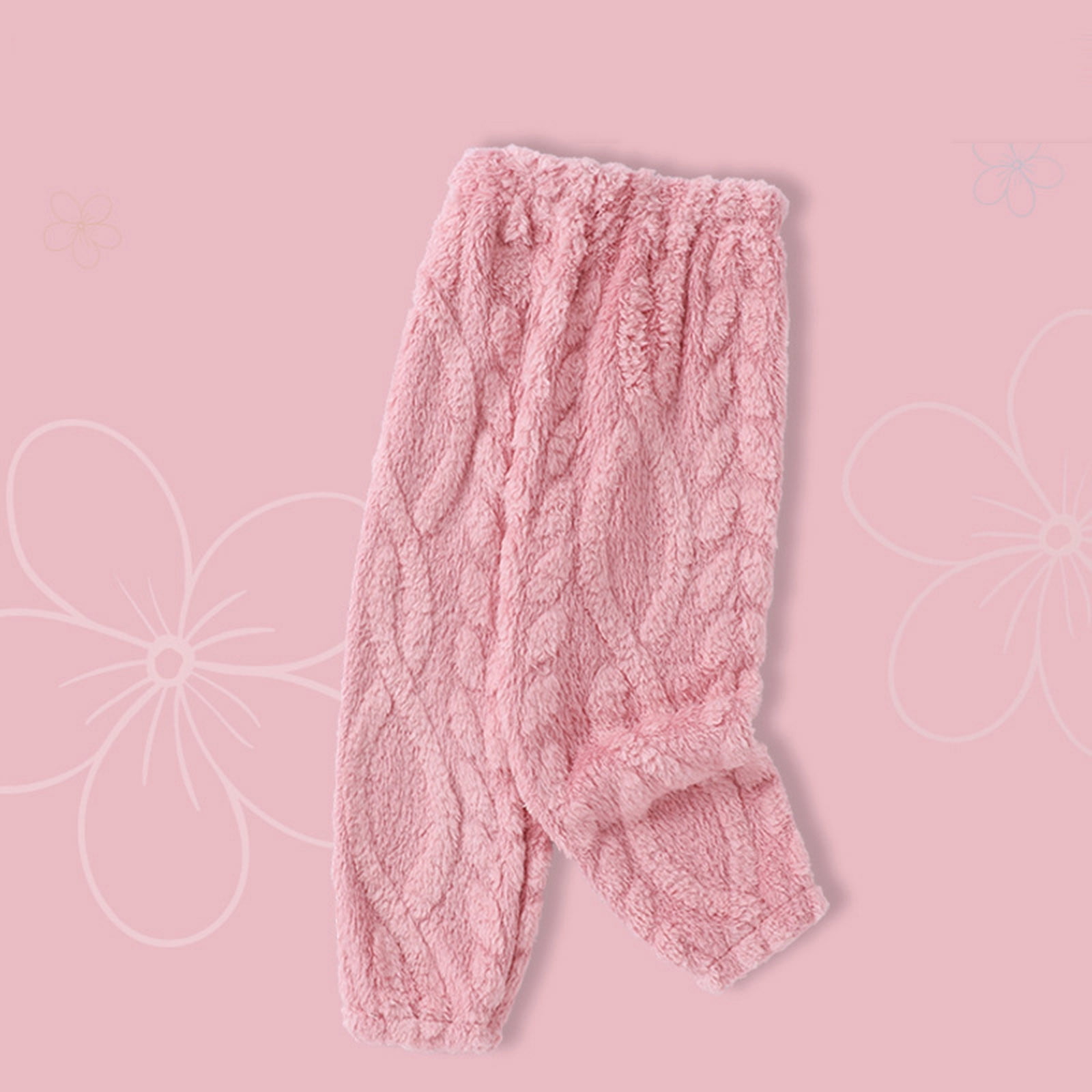 Girl's Fuzzy Pajama Pants Elastic Waist Loungewear Pj Pants Size 5-6 ...