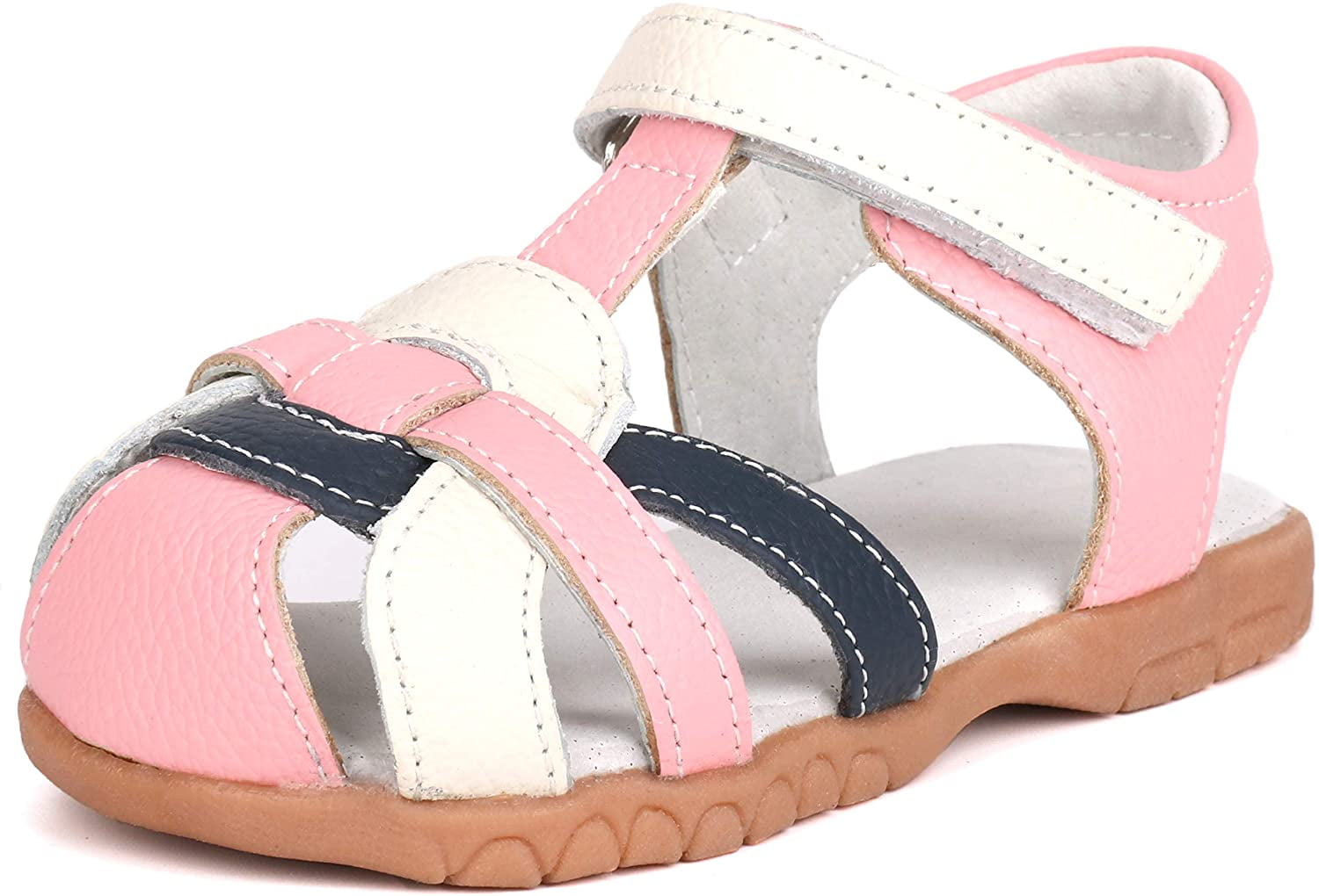 Girl's Genuine Leather Sandals Closed-toe Princess Dress Sandal Shoes ...