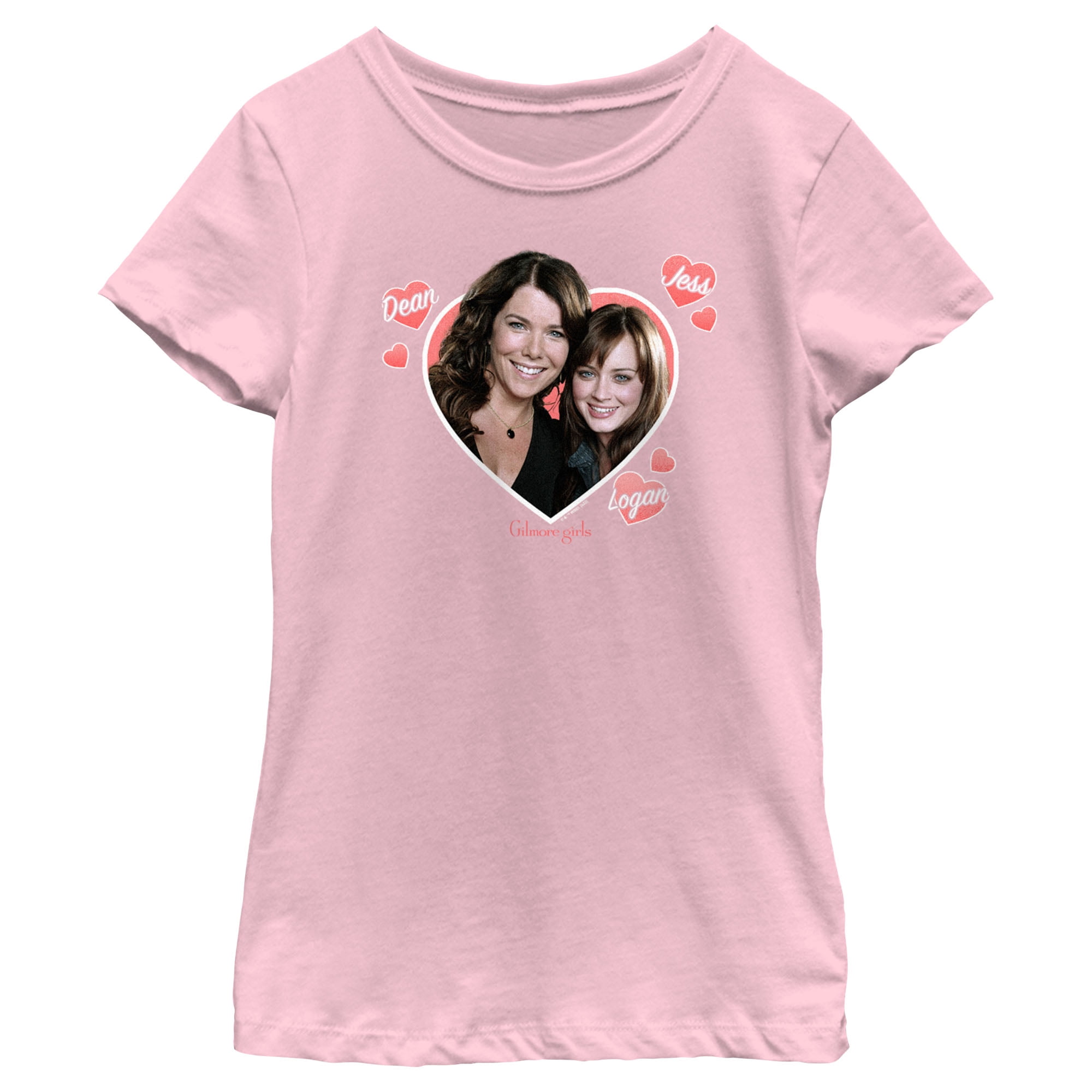 Girl's Gilmore Girls Rory and Lorelai Photo Heart Graphic Tee Light Pink Medium - Walmart.com