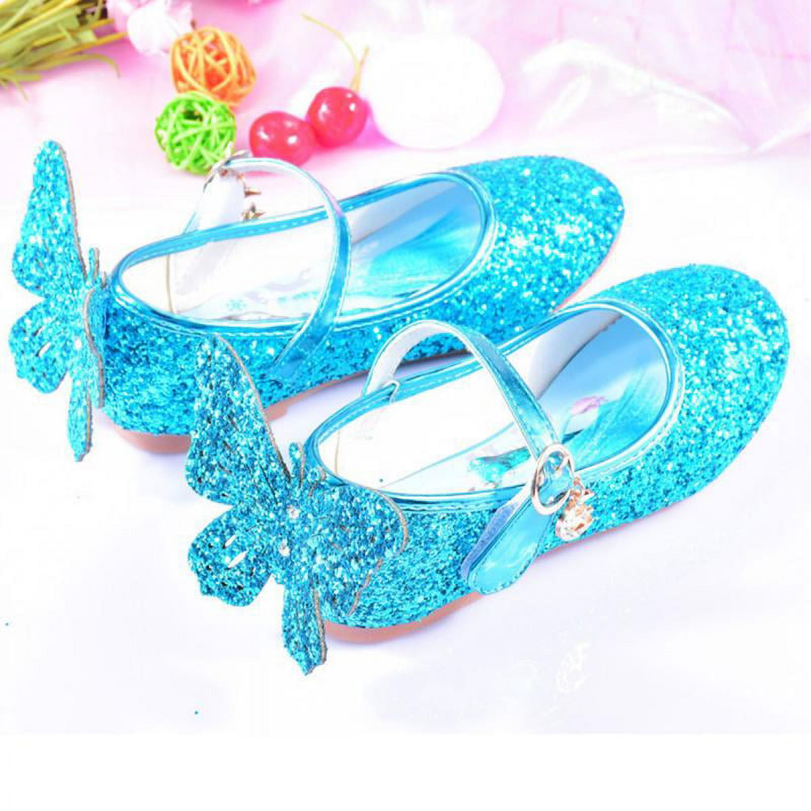 Girl’s Glitter Dress Shoes Butterfly Sparkly Princess Shoes - Walmart.com
