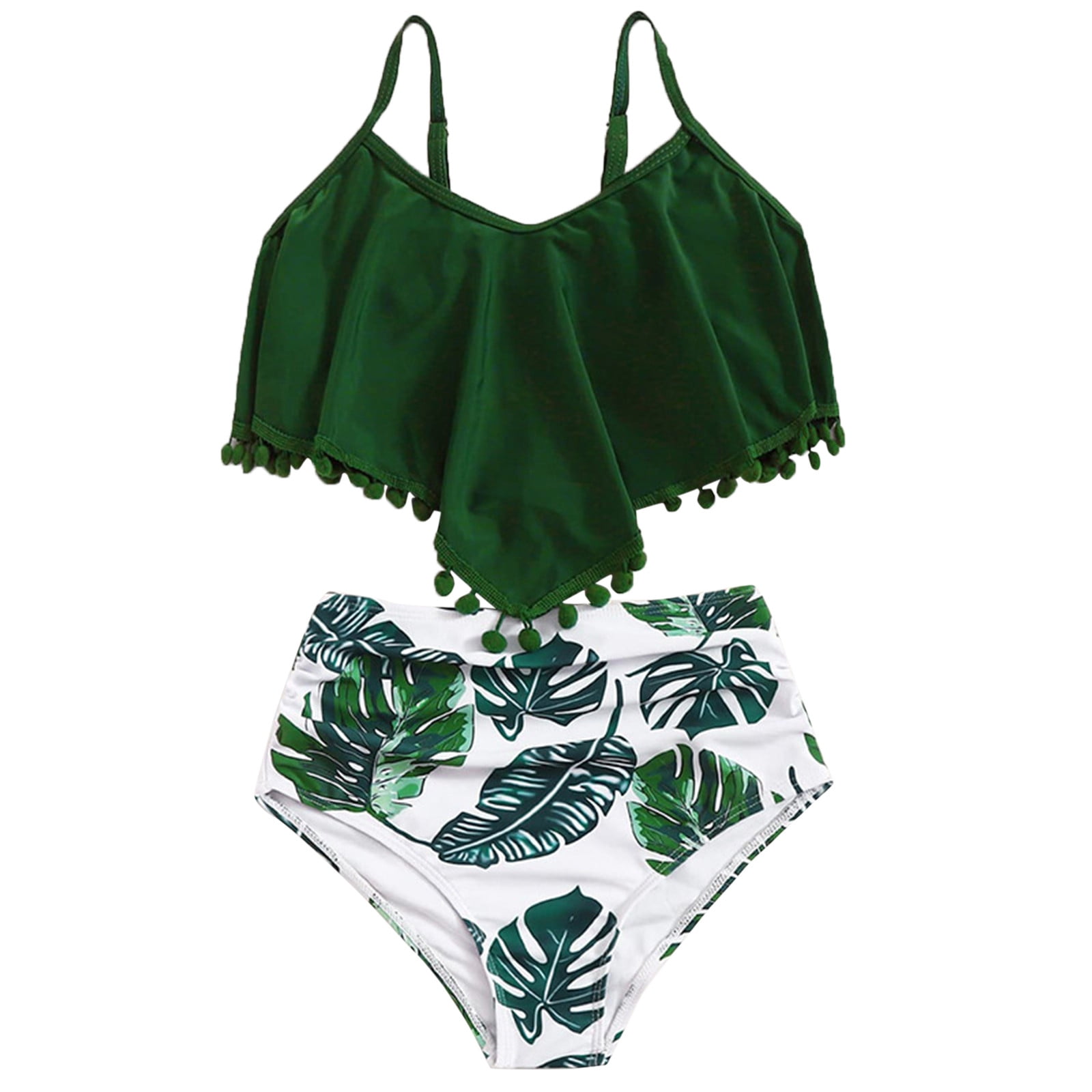 Girl's Green Bottoms One-piece Swimsuits 10 Years - Walmart.com
