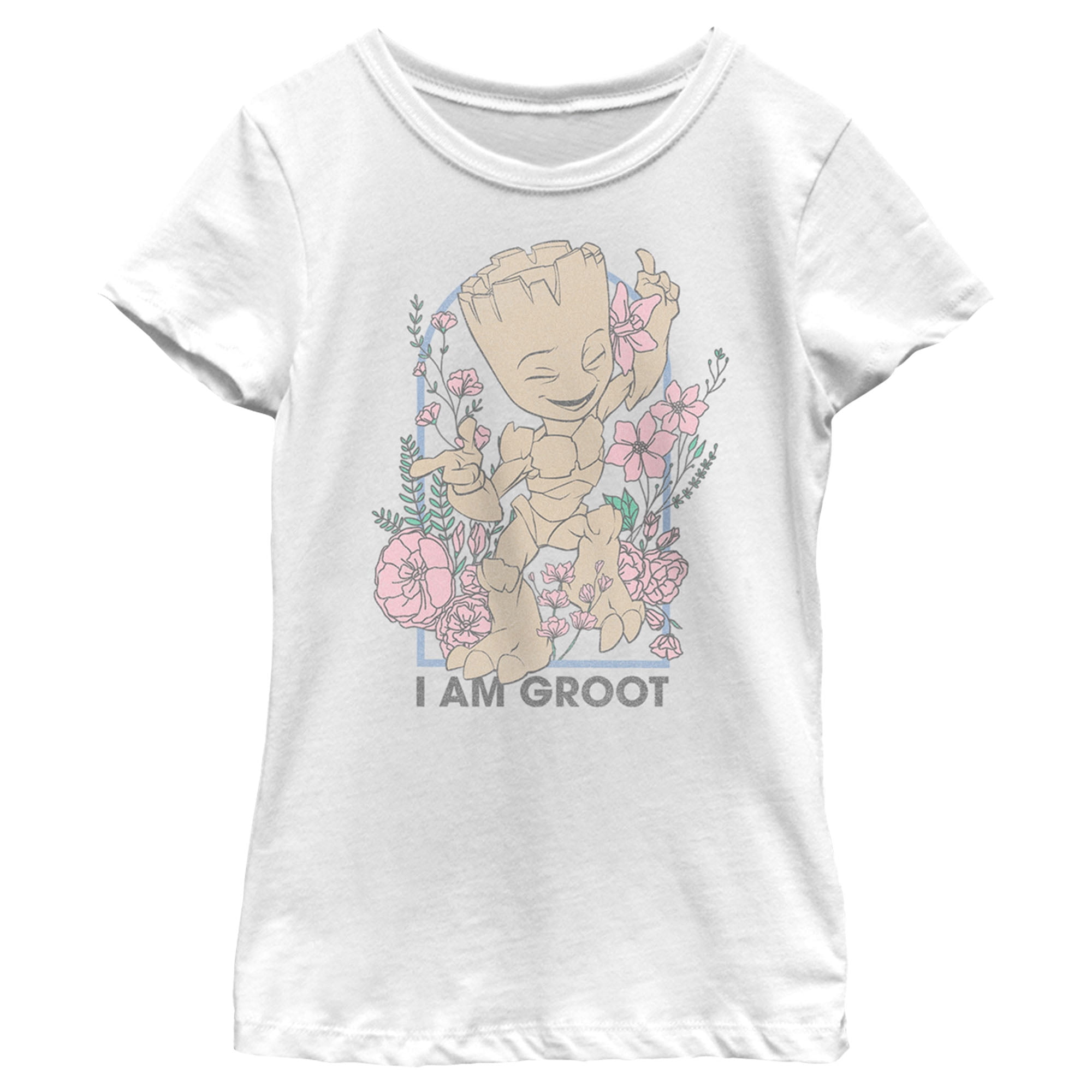 Girl's Guardians of the Galaxy Floral I Am Groot Graphic Tee White ...