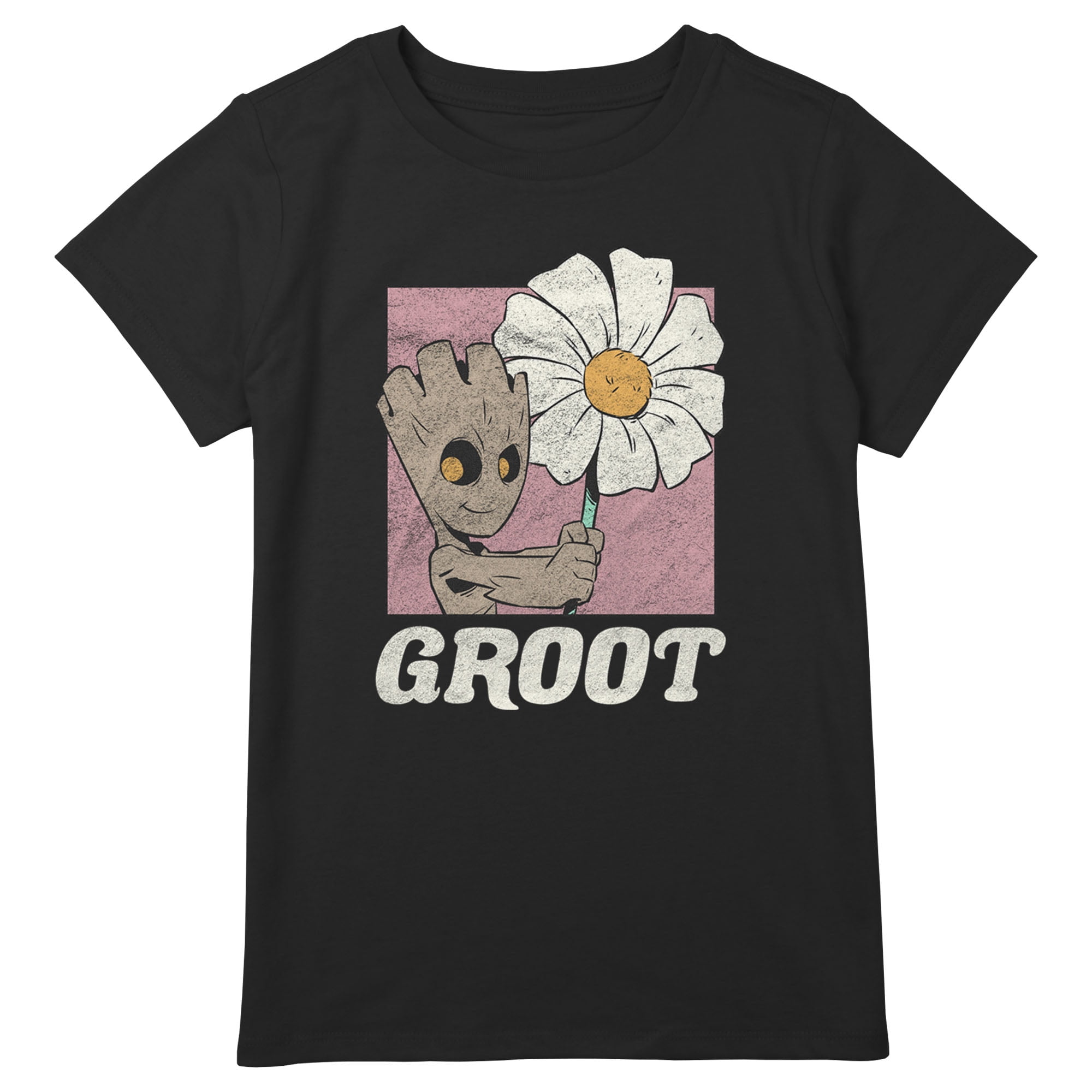 Girl's Guardians of the Galaxy Groot and Flower Portrait Graphic Tee ...