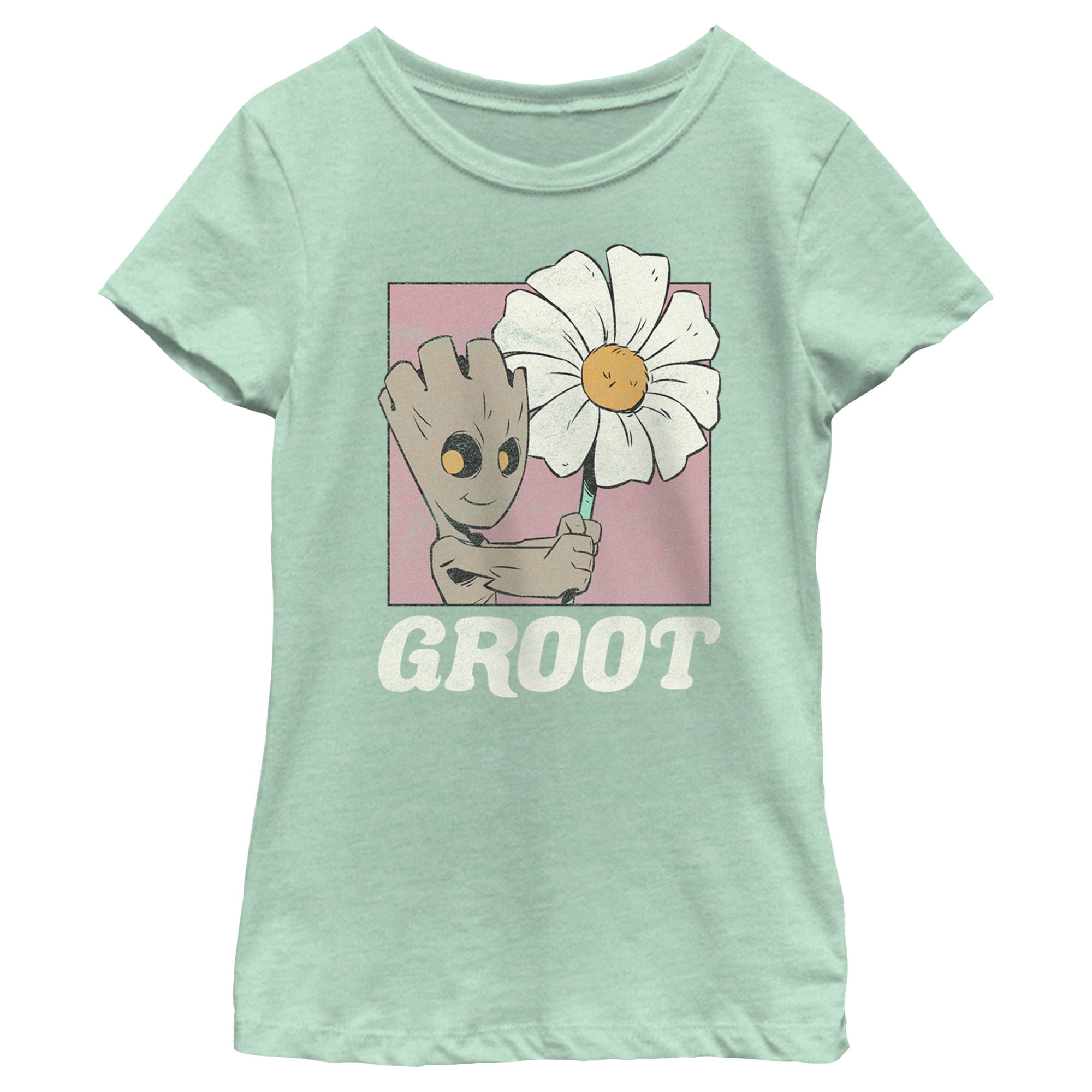 Girl's Guardians of the Galaxy Groot and Flower Portrait Graphic Tee ...