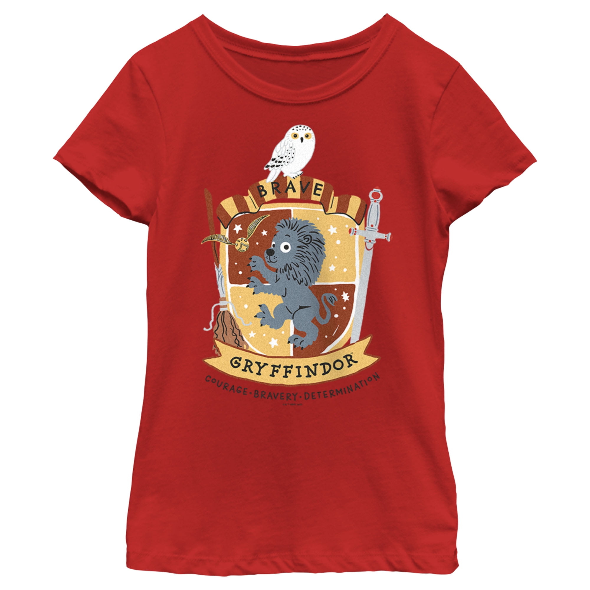 Girl's Harry Potter Cute Gryffindor Graphic Tee Red Large - Walmart.com