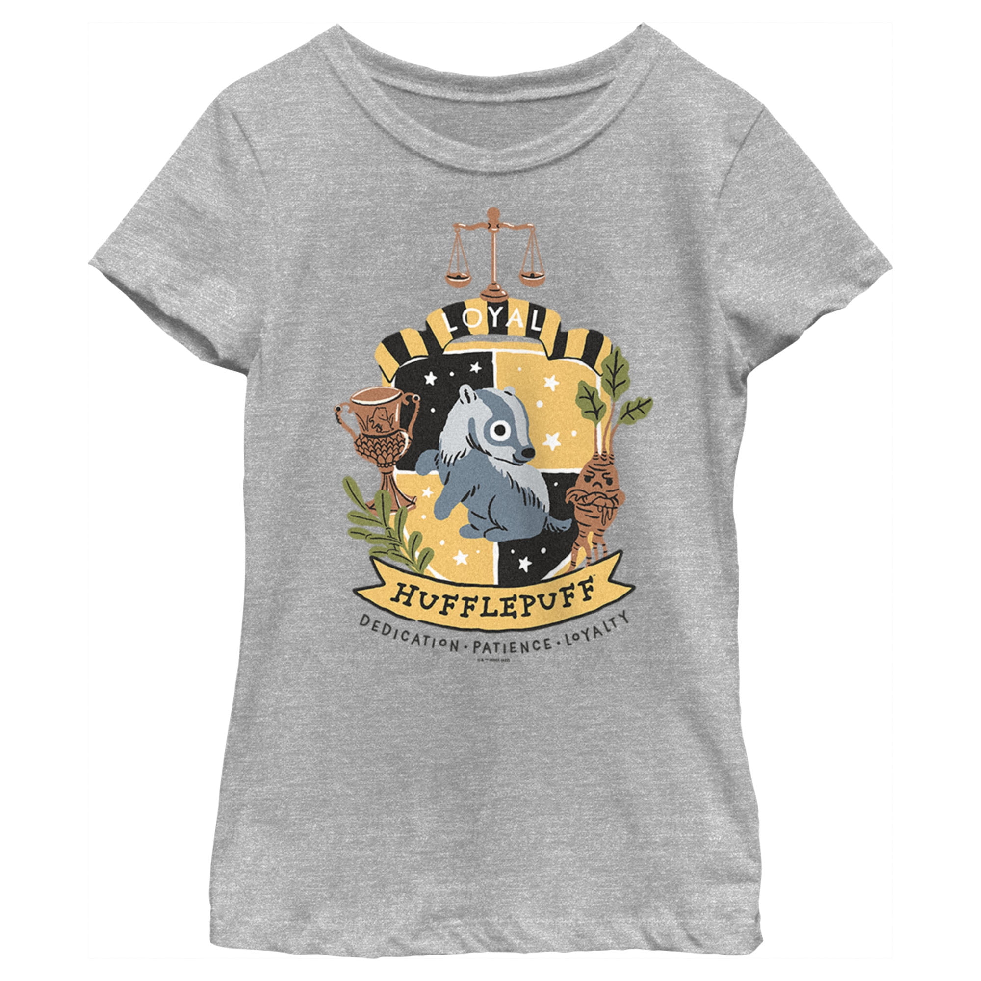 Harry Potter Official Hufflepuff Girls' Graphic Tee, Hogwarts ...