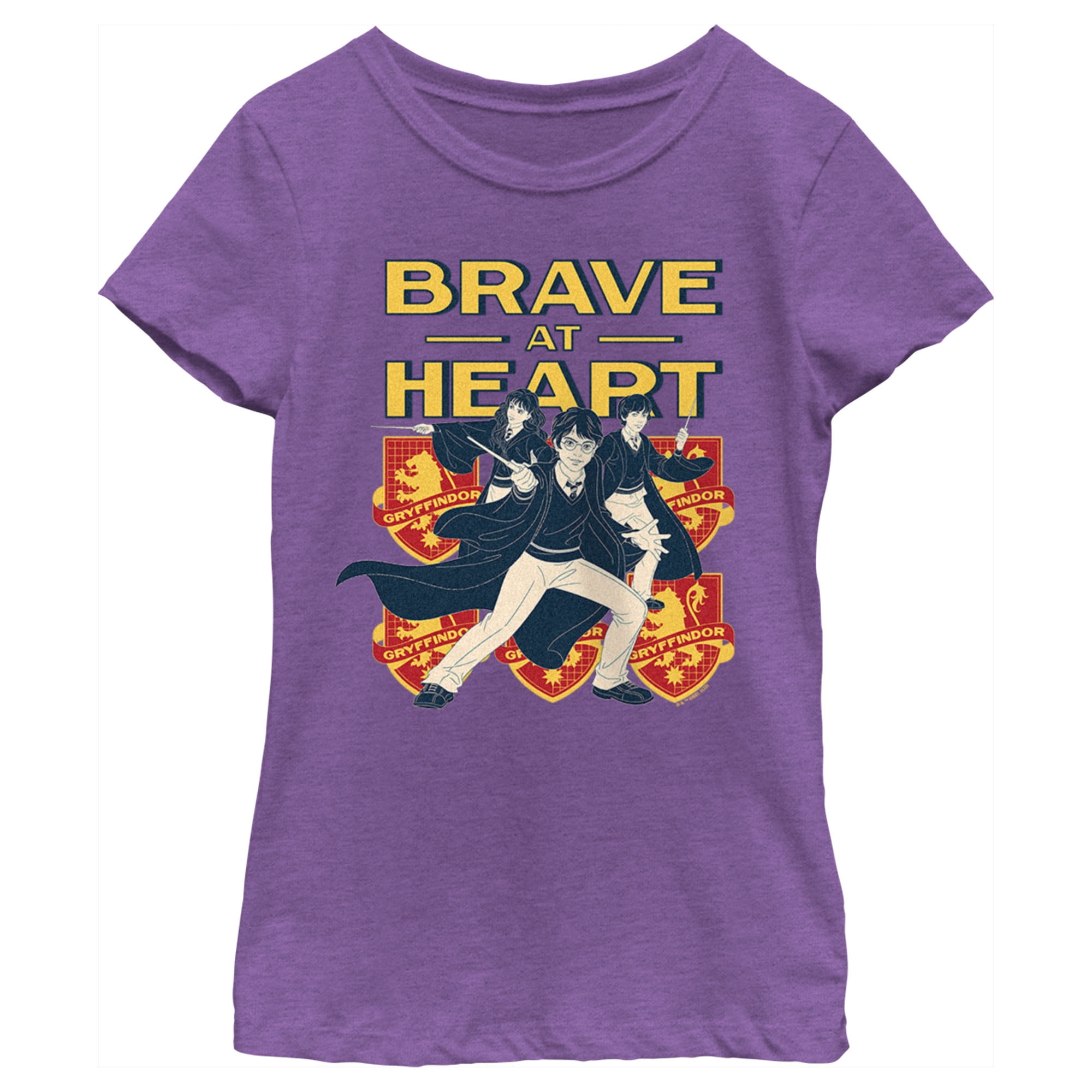 Girl's Harry Potter Gryffindor Brave at Heart Graphic Tee Purple Berry ...