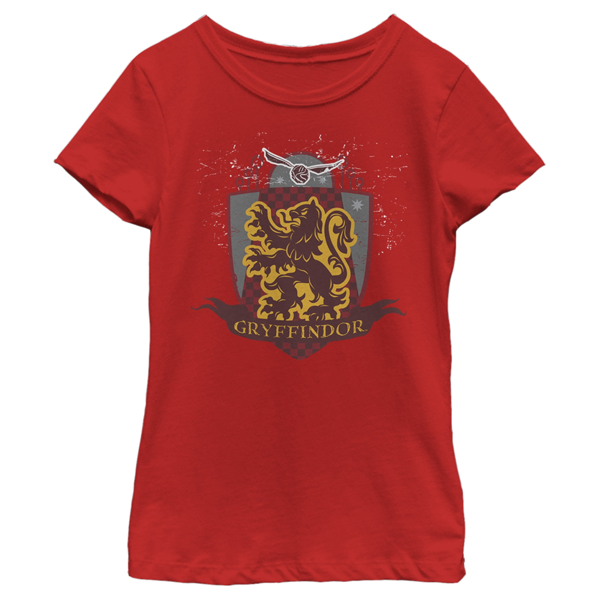 Girl's Harry Potter Gryffindor Quidditch Coat of Arms Graphic Tee Red X ...